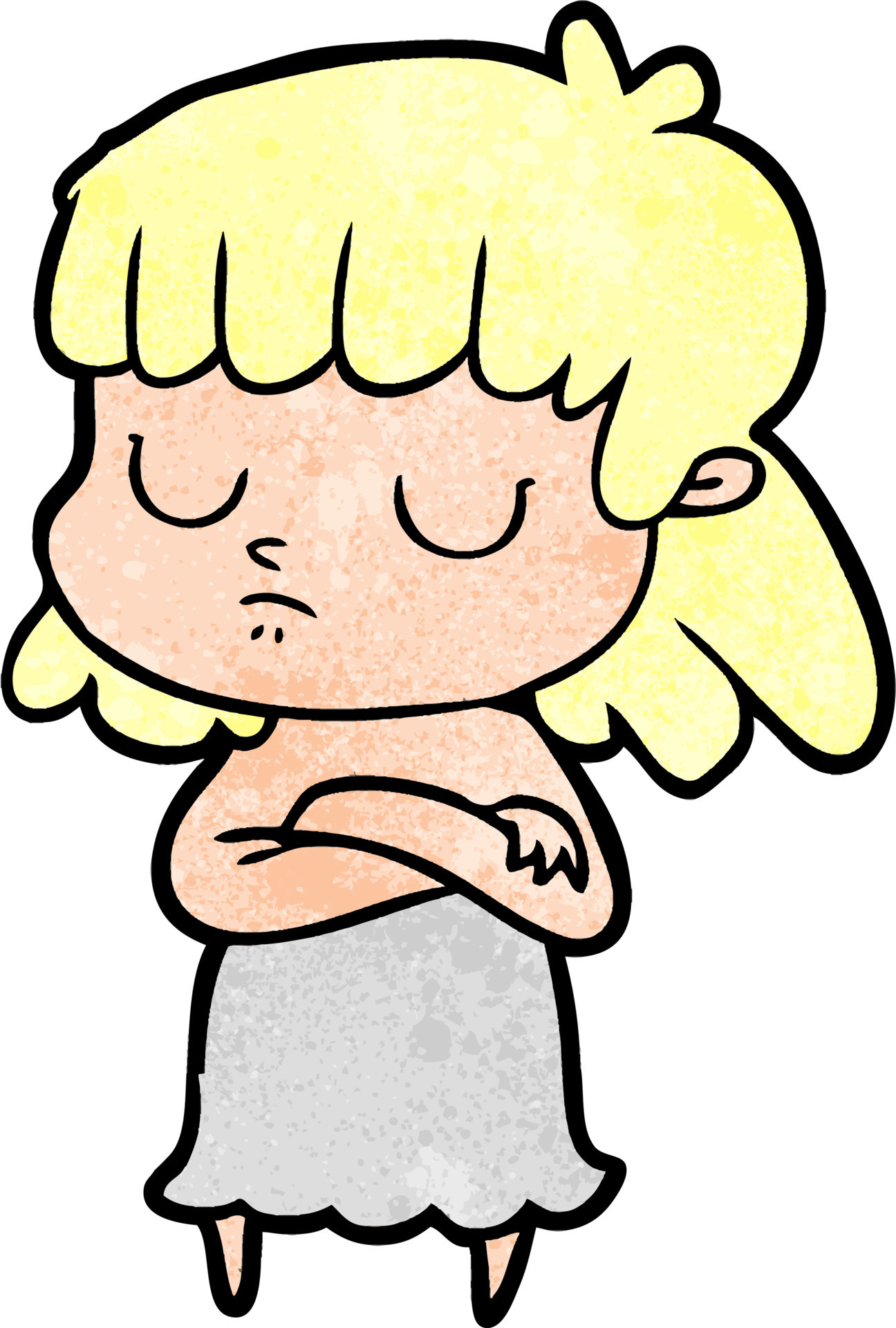 cartoon indifferent woman 12548097 Vector Art at Vecteezy