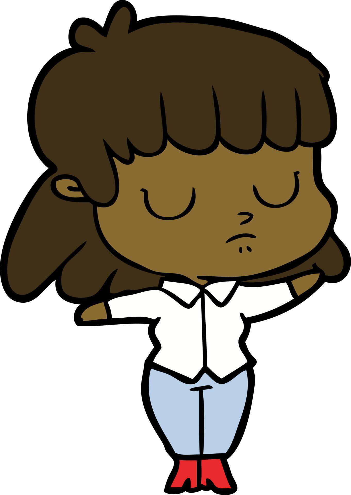 cartoon indifferent woman 12548382 Vector Art at Vecteezy