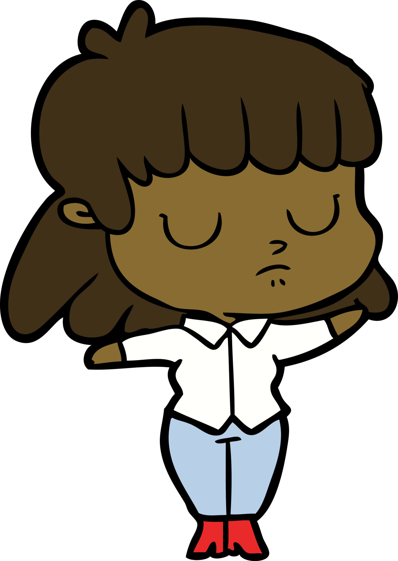 cartoon indifferent woman 12548382 Vector Art at Vecteezy