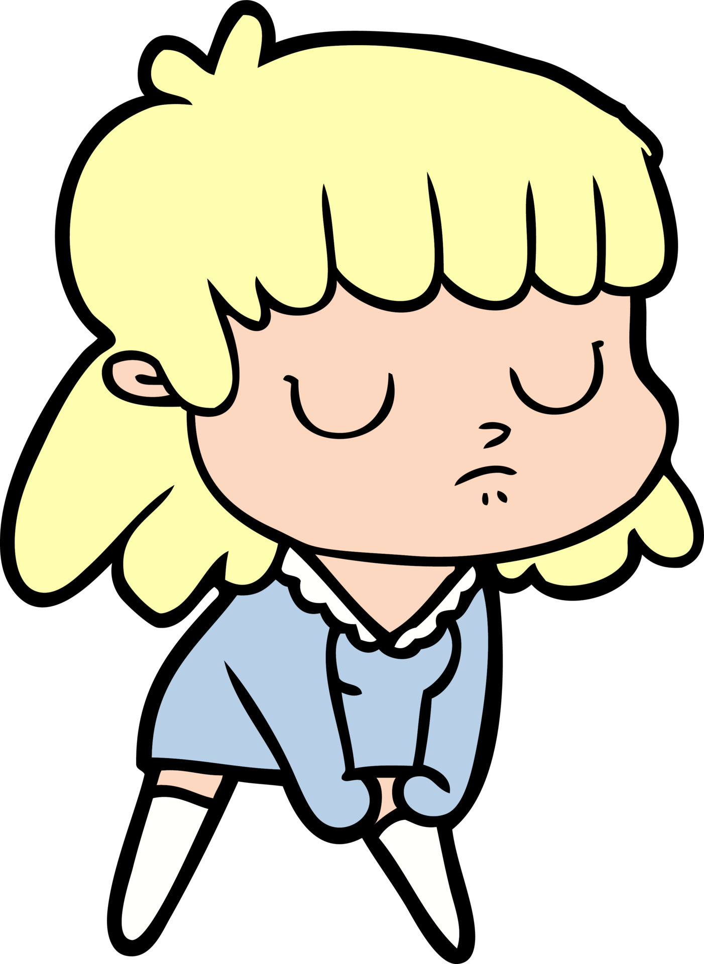 cartoon indifferent woman 12548383 Vector Art at Vecteezy