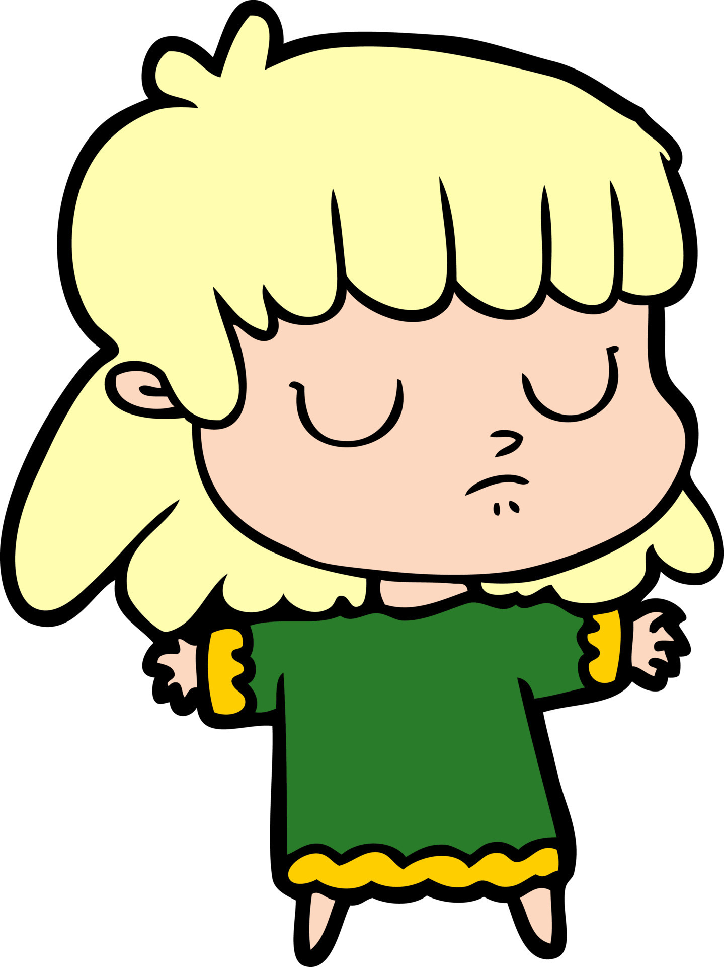 cartoon indifferent woman 12548922 Vector Art at Vecteezy