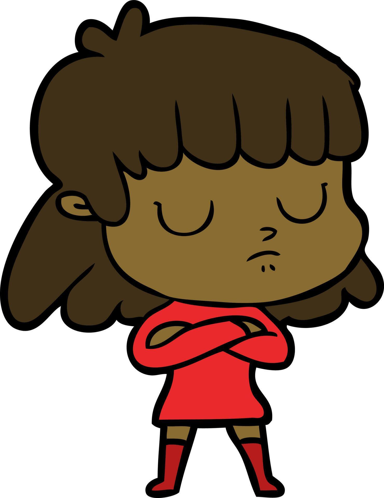 cartoon indifferent woman 12548926 Vector Art at Vecteezy