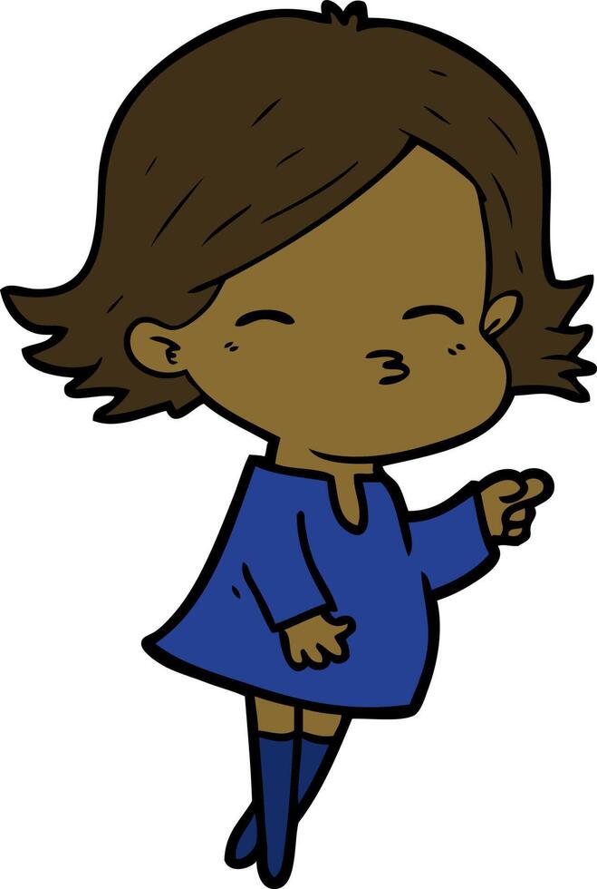 cartoon woman pointing 12549329 Vector Art at Vecteezy