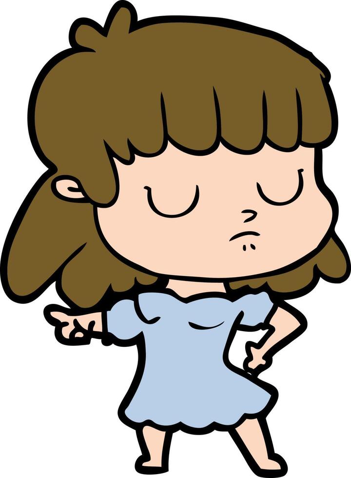 cartoon indifferent woman 12549339 Vector Art at Vecteezy