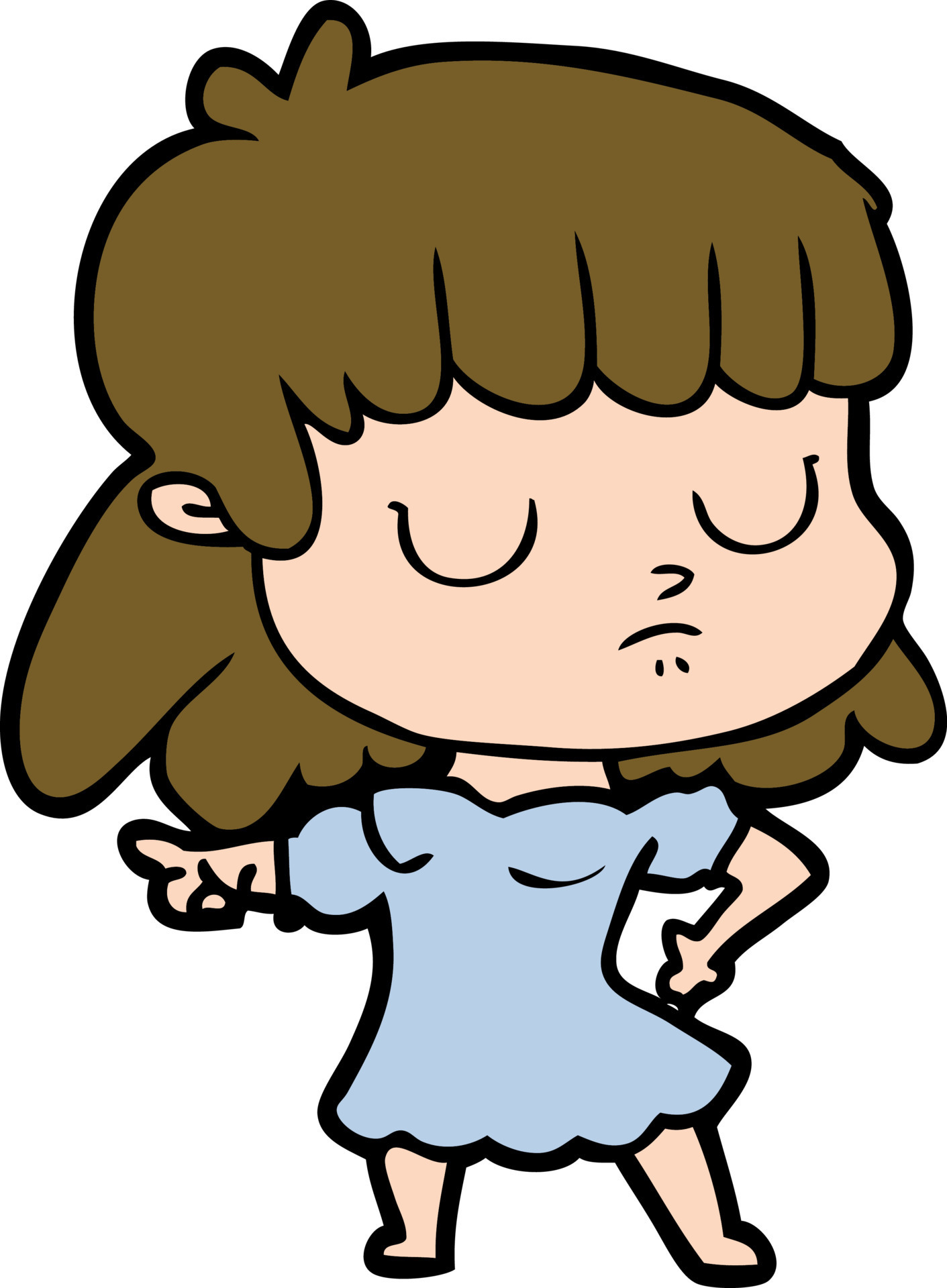 cartoon indifferent woman 12549339 Vector Art at Vecteezy