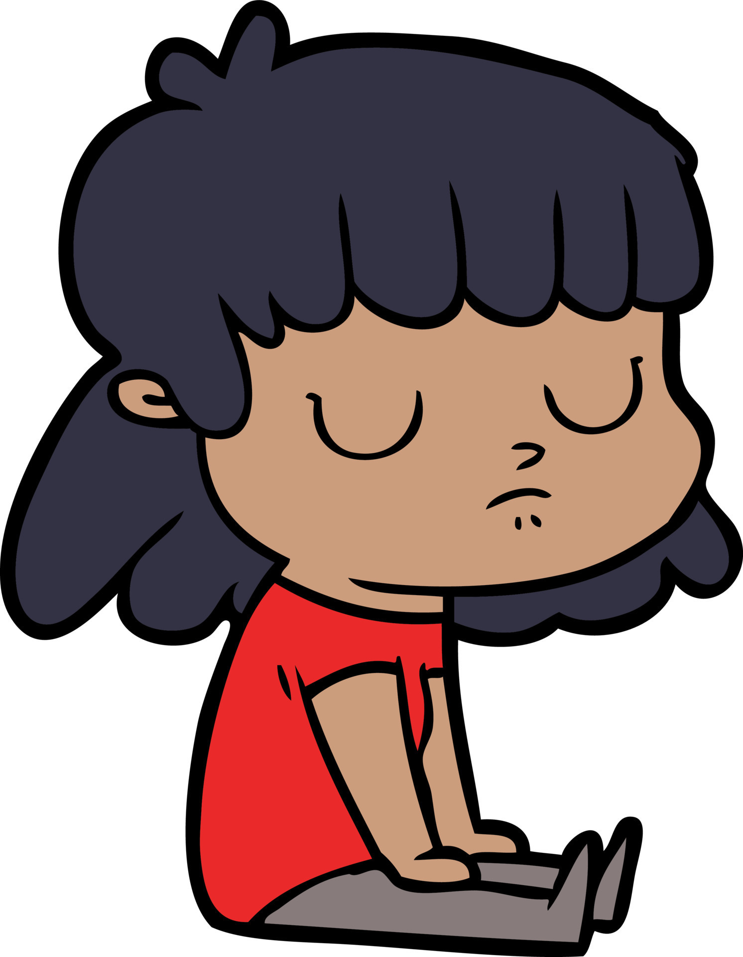 cartoon indifferent woman 12549386 Vector Art at Vecteezy