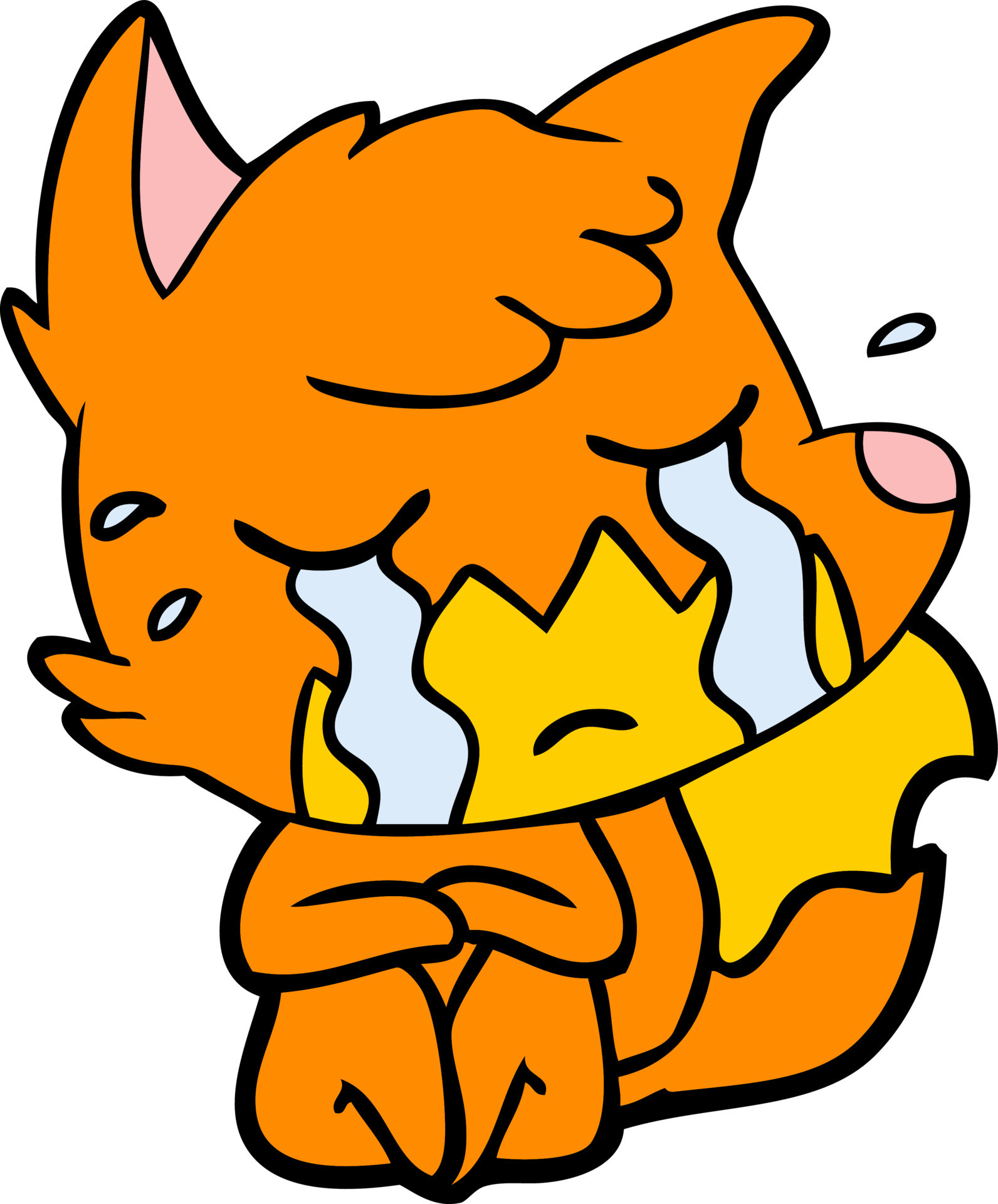 crying fox cartoon 12549432 Vector Art at Vecteezy