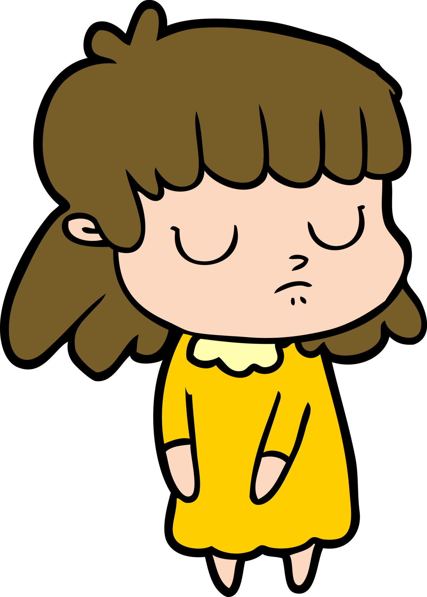 cartoon indifferent woman 12549470 Vector Art at Vecteezy