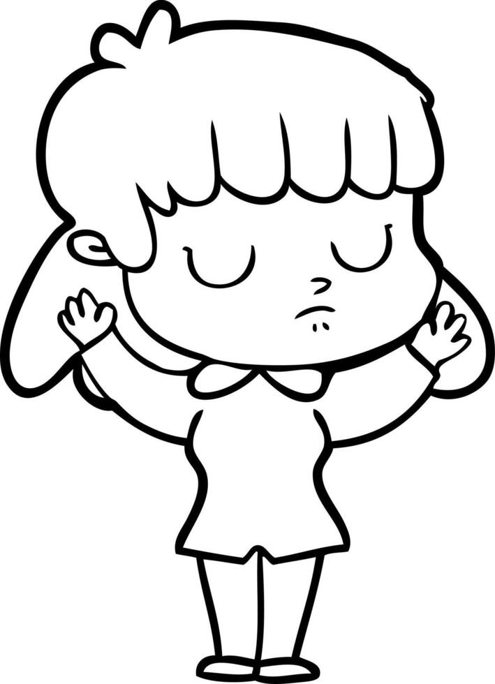 cartoon indifferent woman 12549952 Vector Art at Vecteezy