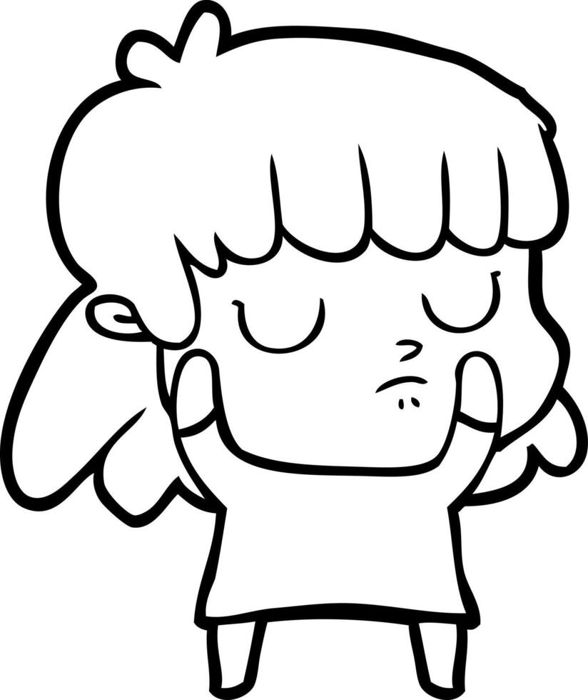 cartoon indifferent woman 12549956 Vector Art at Vecteezy