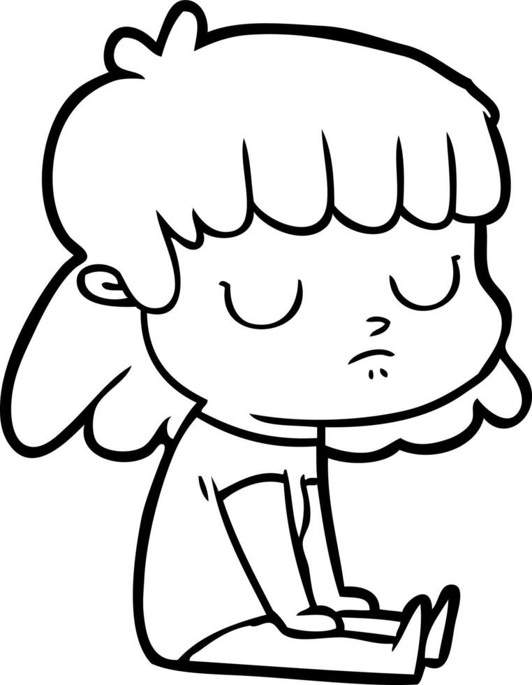 cartoon indifferent woman 12549960 Vector Art at Vecteezy