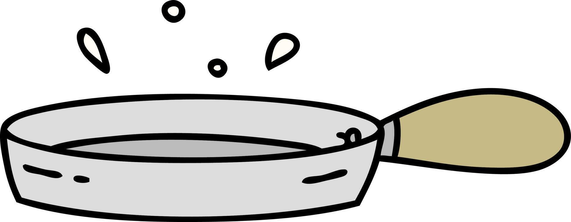 Cartoon Of A Sizzling Frying Pan 12550215 Vector Art At Vecteezy