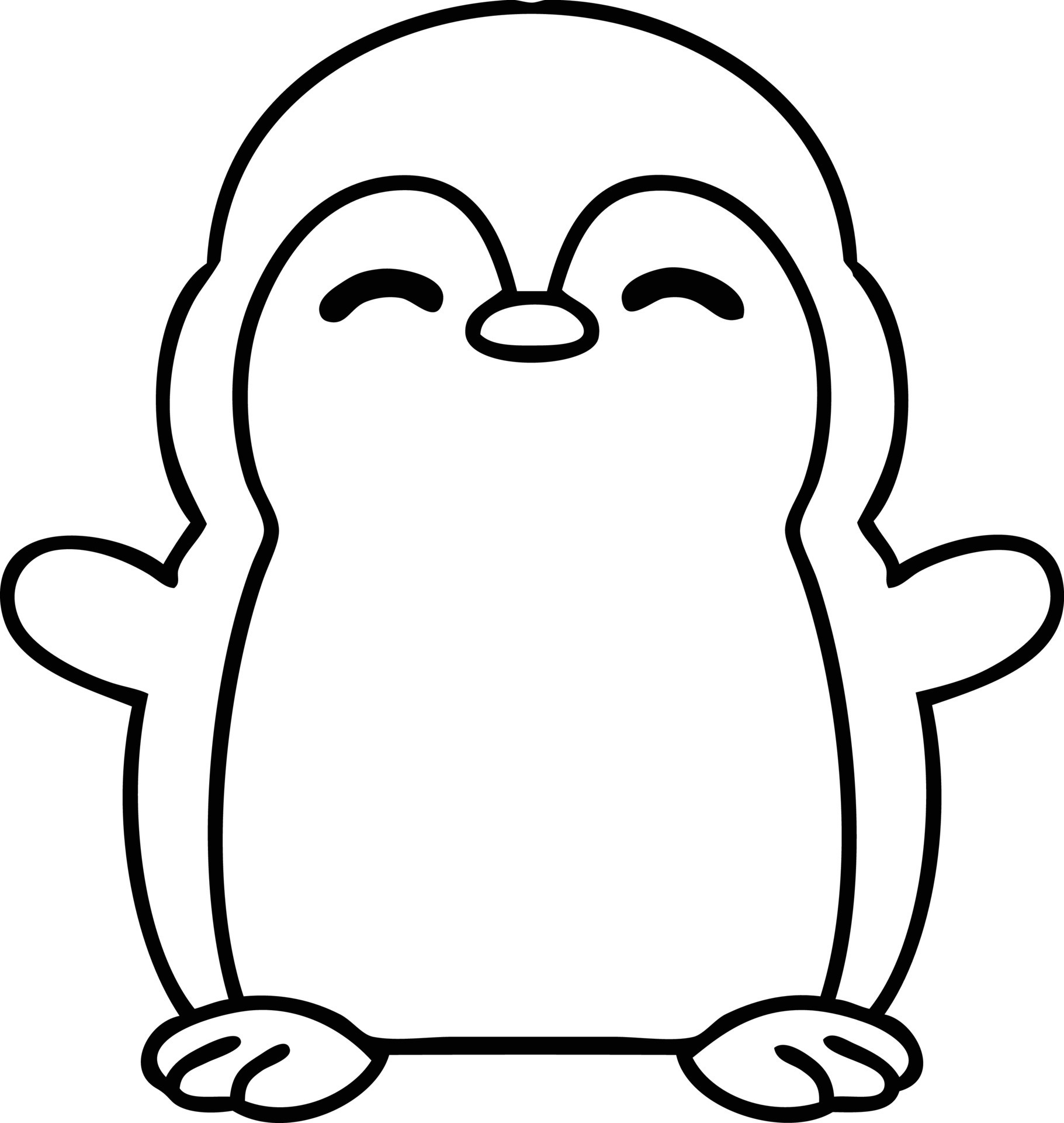 line doodle of a cute little penguin 12550385 Vector Art at Vecteezy