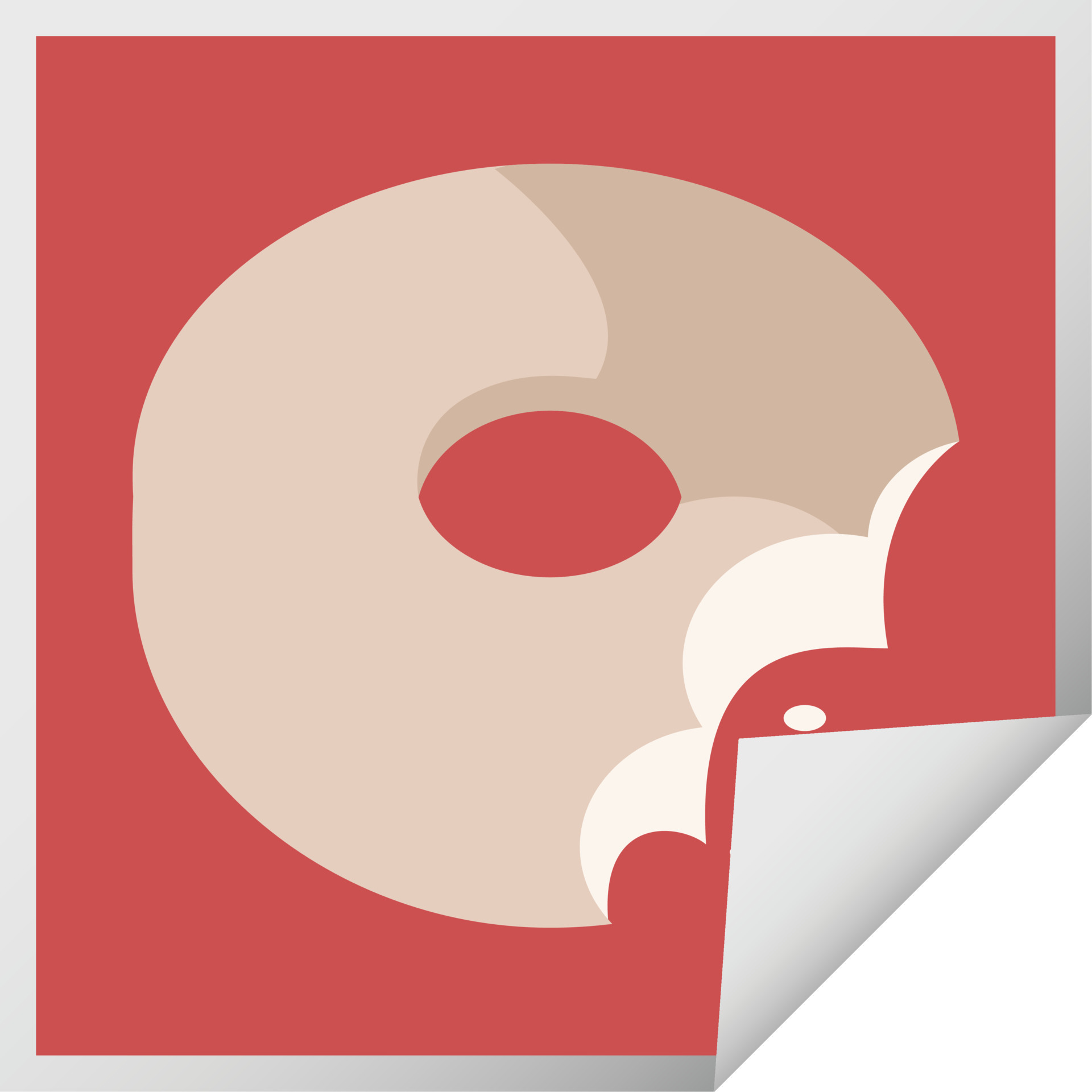 Bitten Donut Graphic Vector Illustration Square Sticker 12550880 Vector Art At Vecteezy