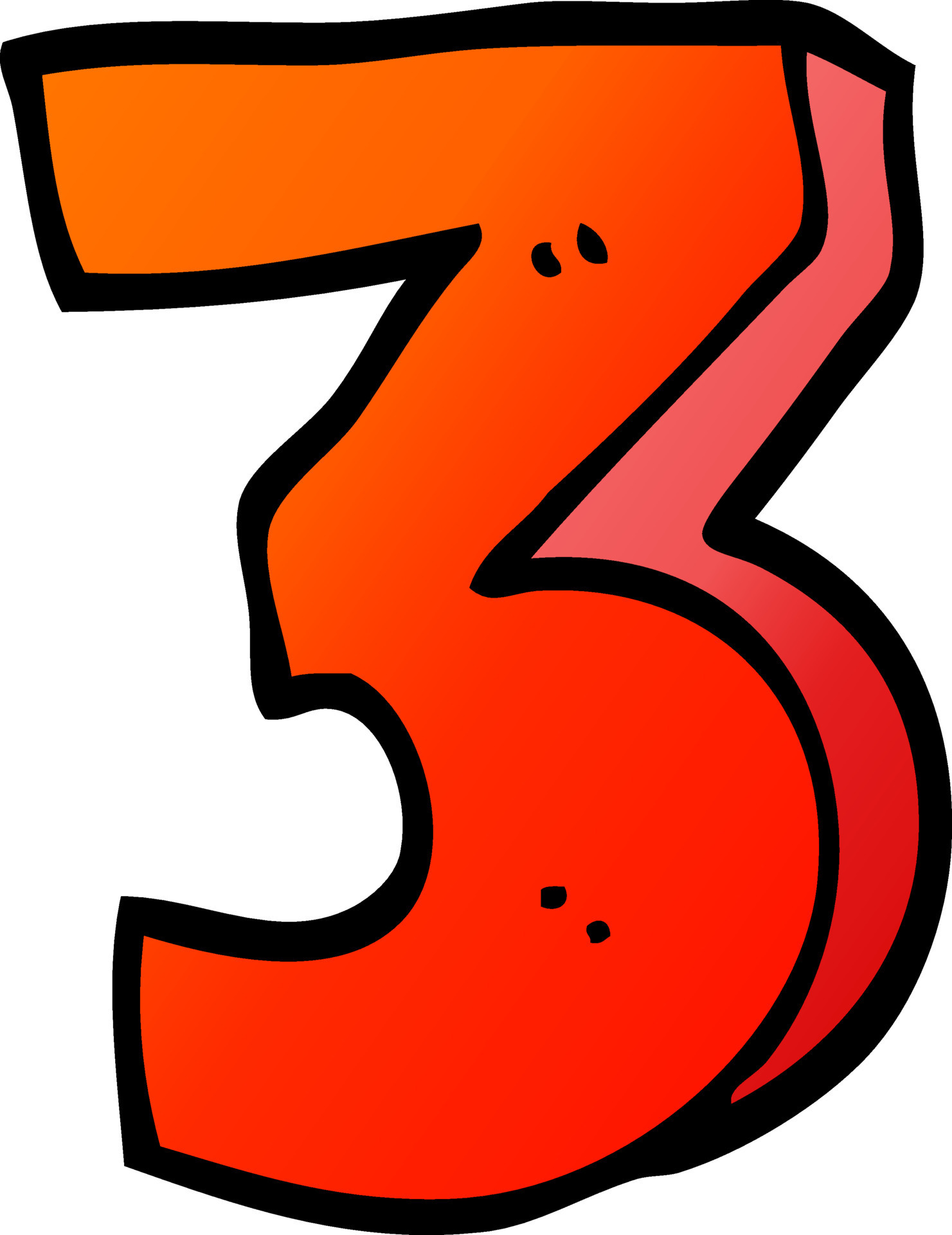 vector gradient illustration cartoon number three 12551377 Vector Art ...