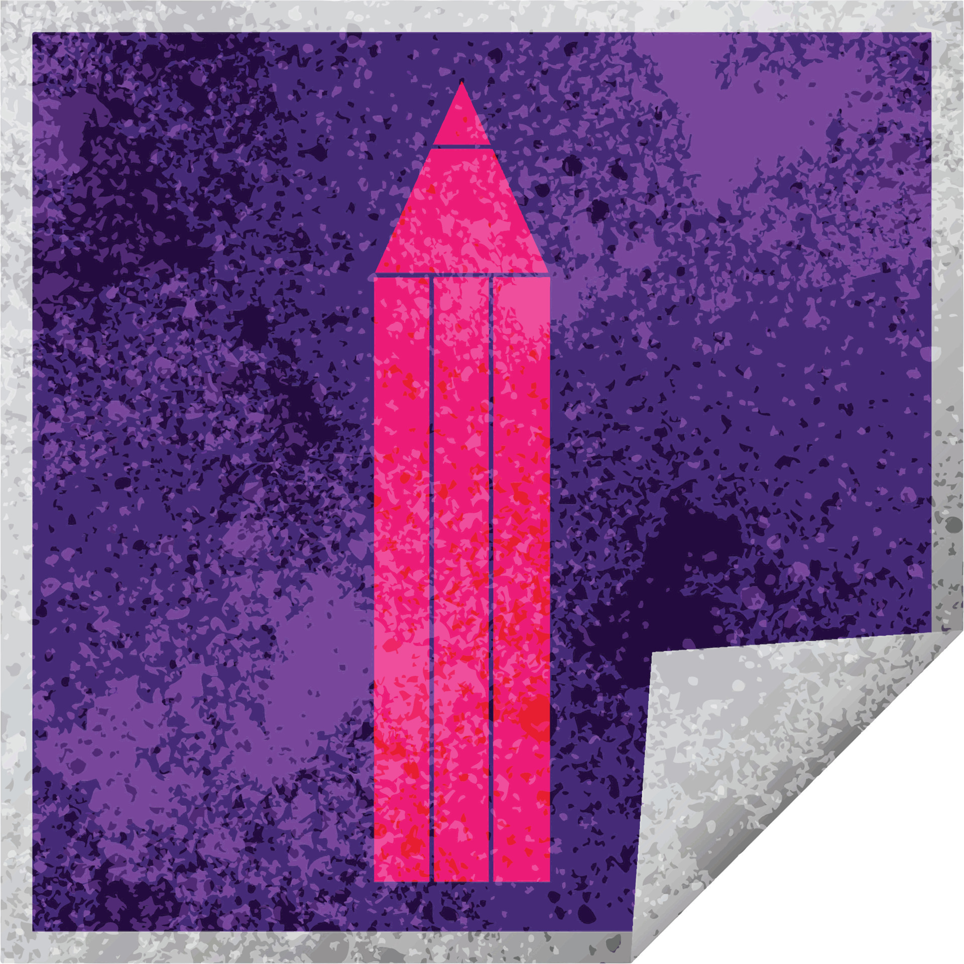 Pencil Vector Illustration Square Peeling Sticker 12551565 Vector Art At Vecteezy