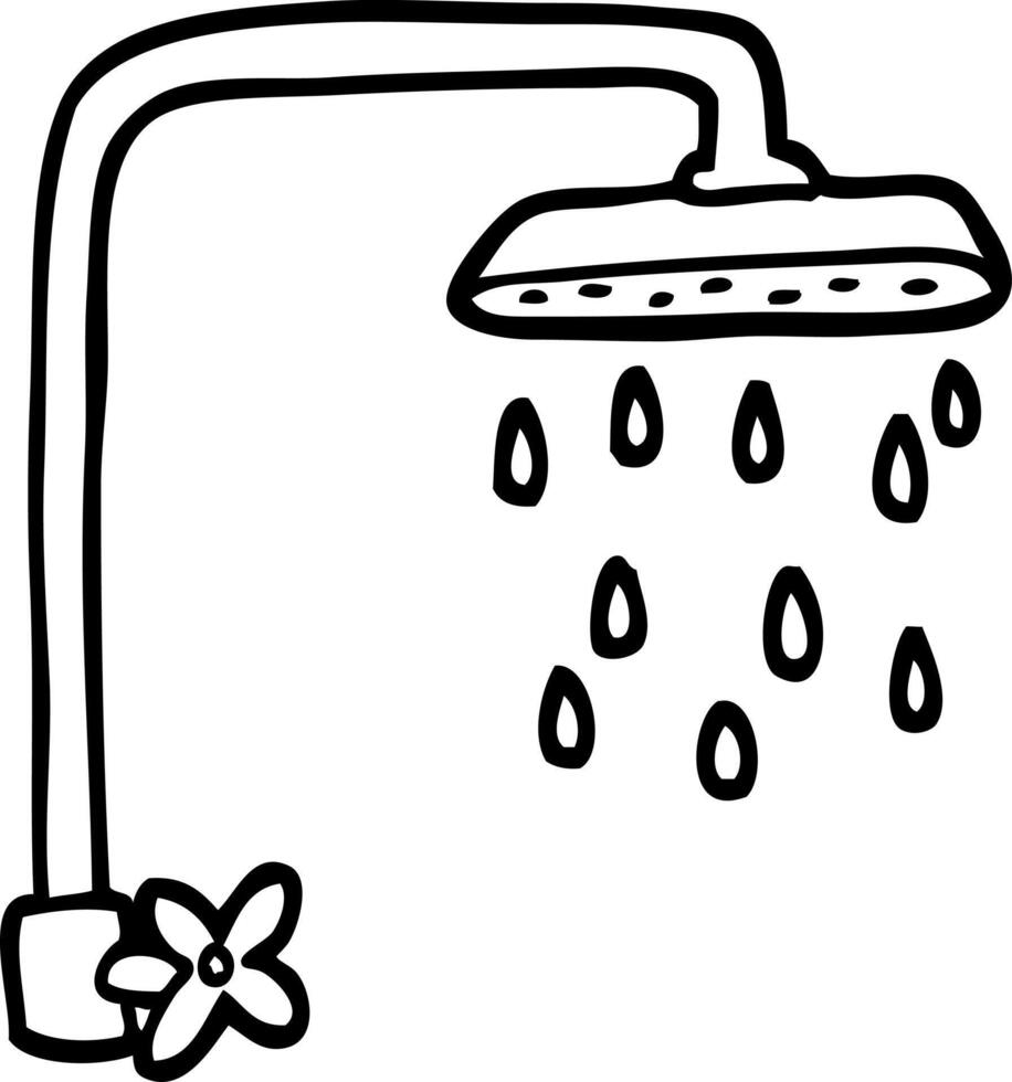 Black And White Cartoon Shower Head 12551998 Vector Art At Vecteezy