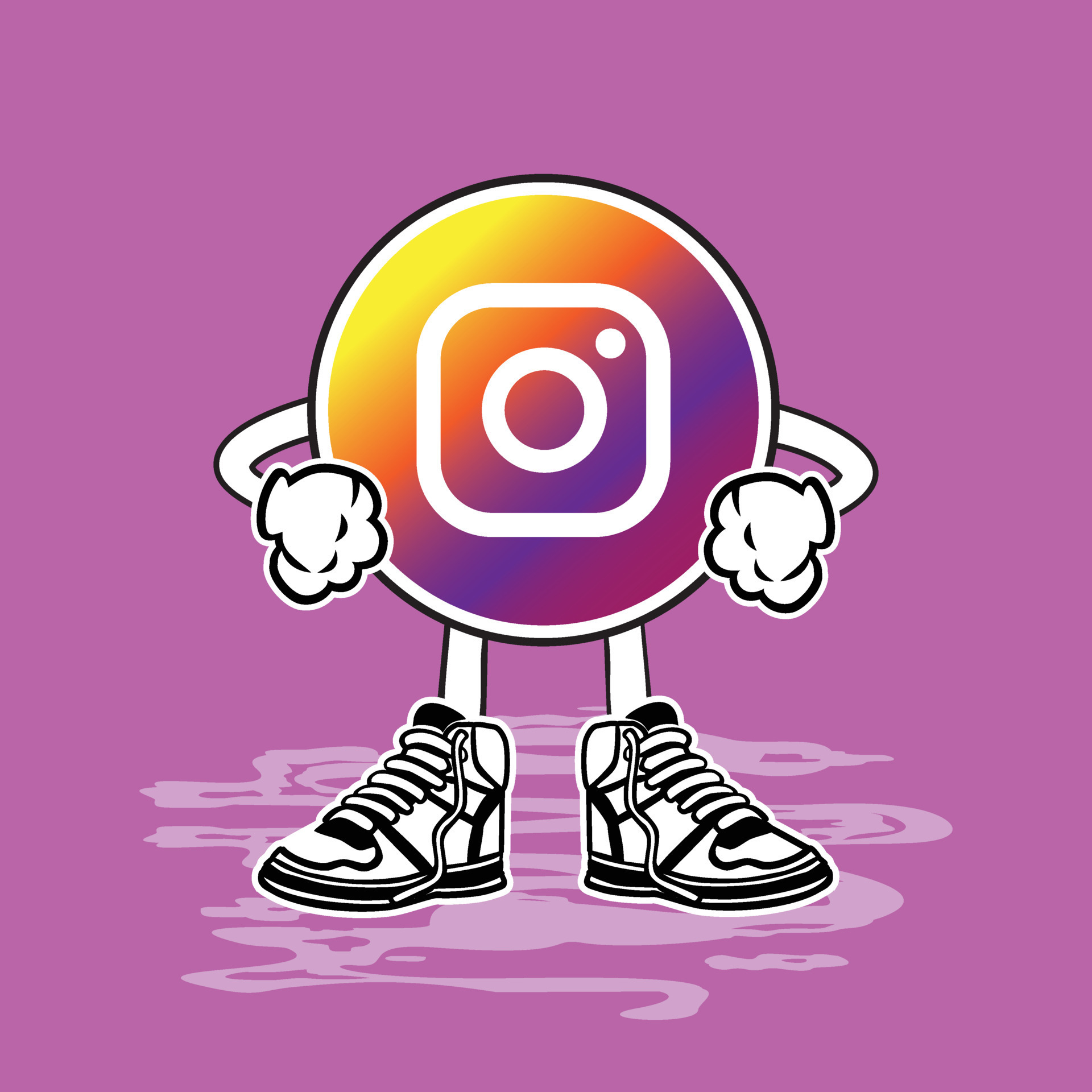 social media icon, cute character cartoon logo design, instagram vector ... social media icon, cute character cartoon logo design, instagram vector ...