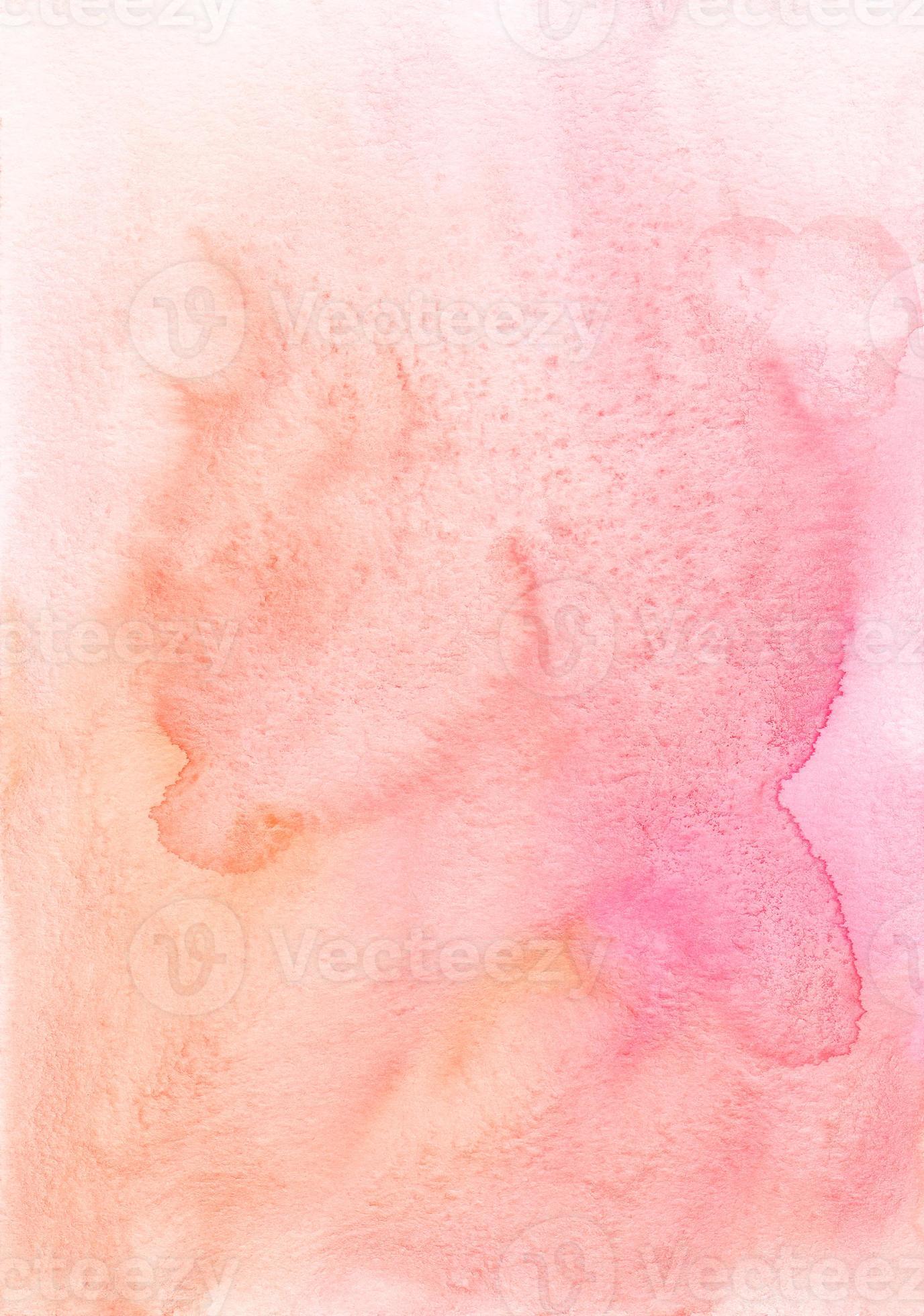Abstract pastel pink-orange watercolor background texture, hand painted ...