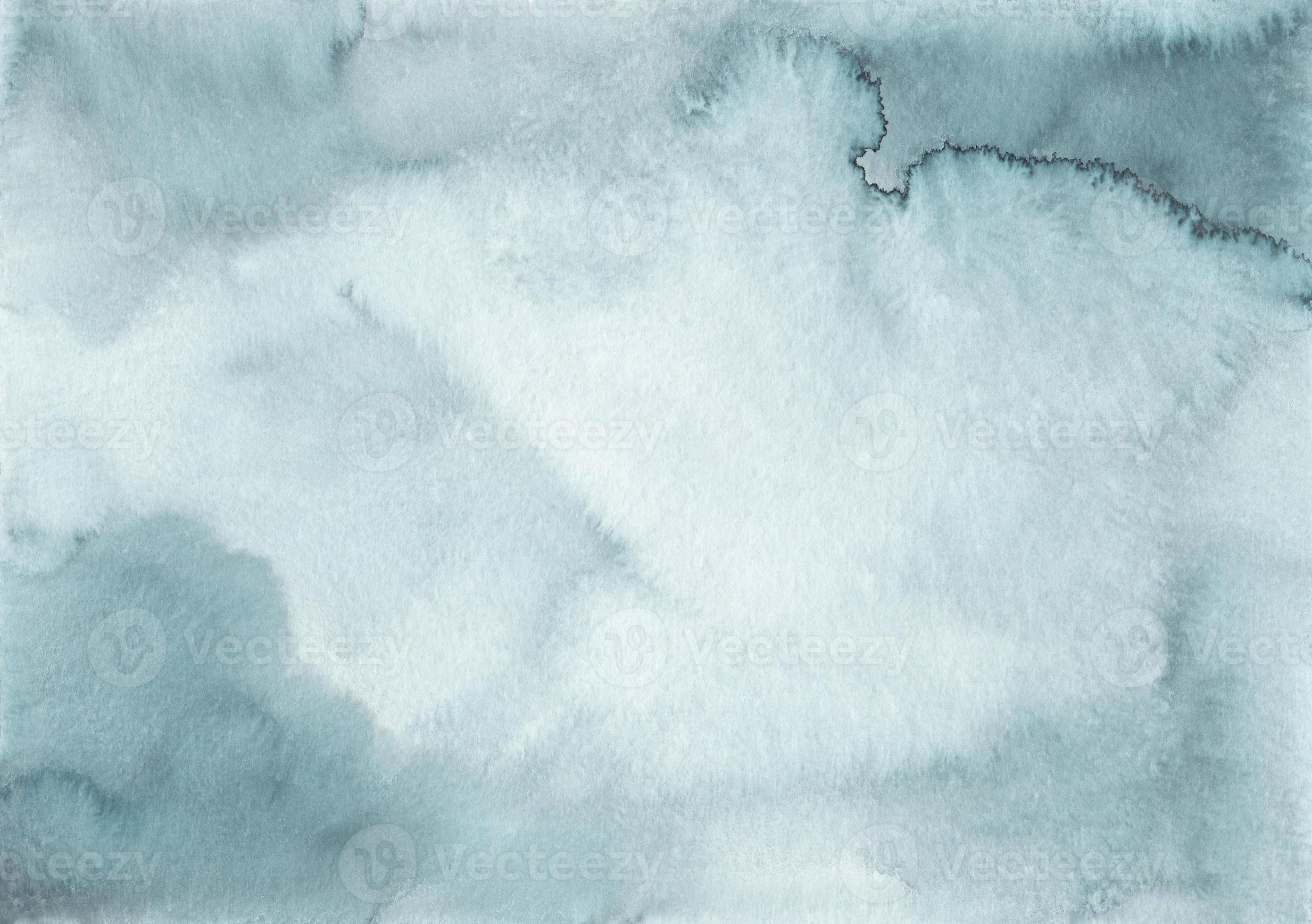 Watercolor smoke color background painting. Watercolour gray-blue ...