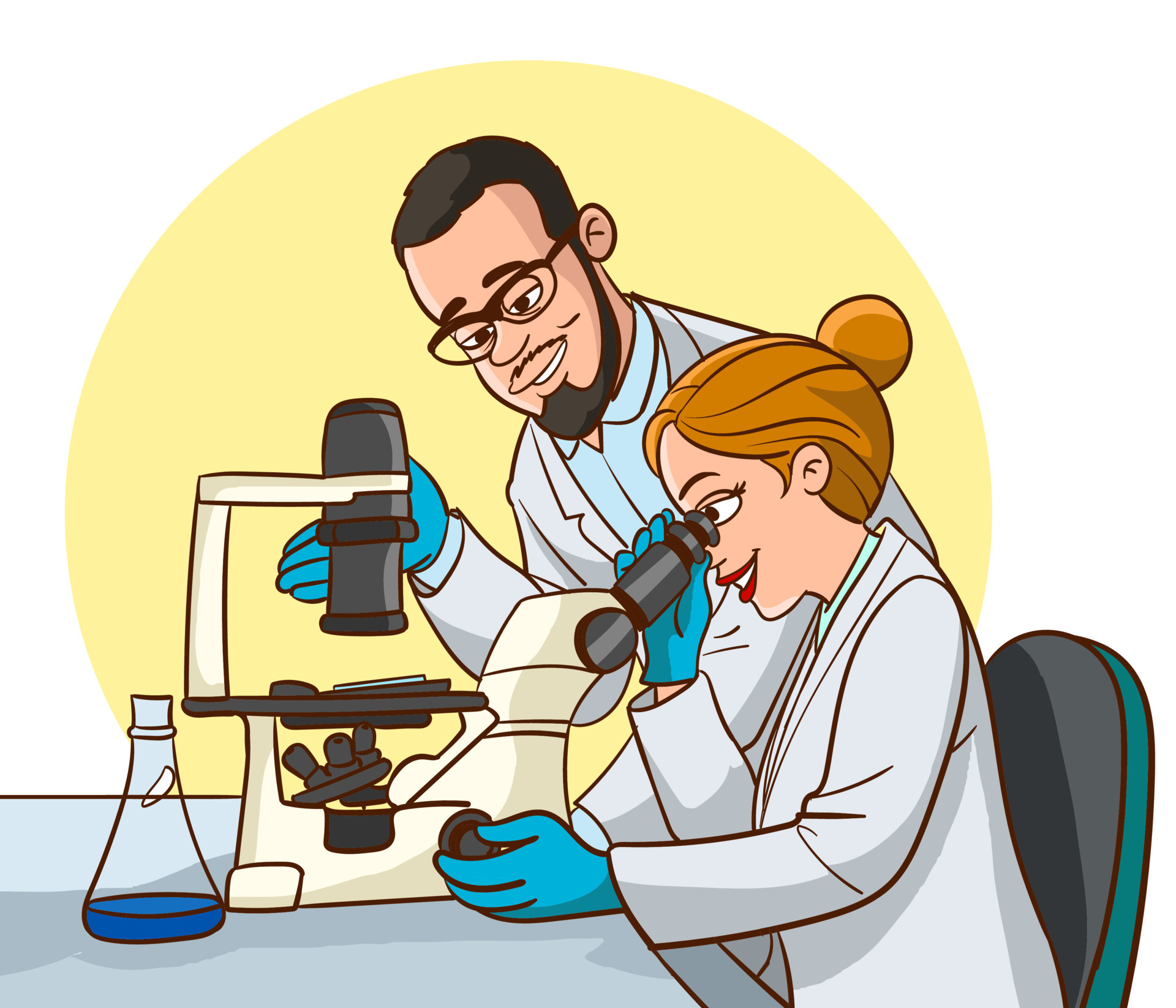 team of scientists discussing research in laboratory vector ... team of scientists discussing research in laboratory vector ...