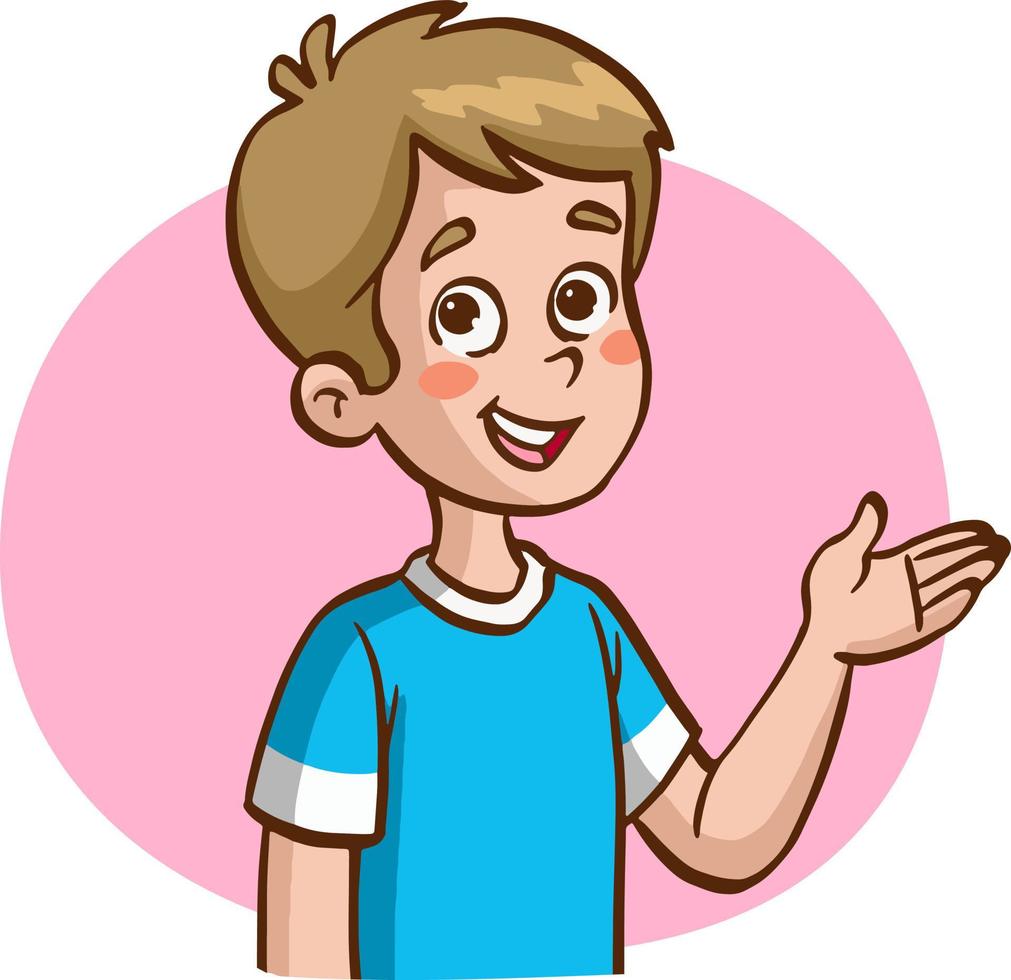 Ilustración De Vector De Retrato De Niño Hablando 12576656 Vector En Vecteezy