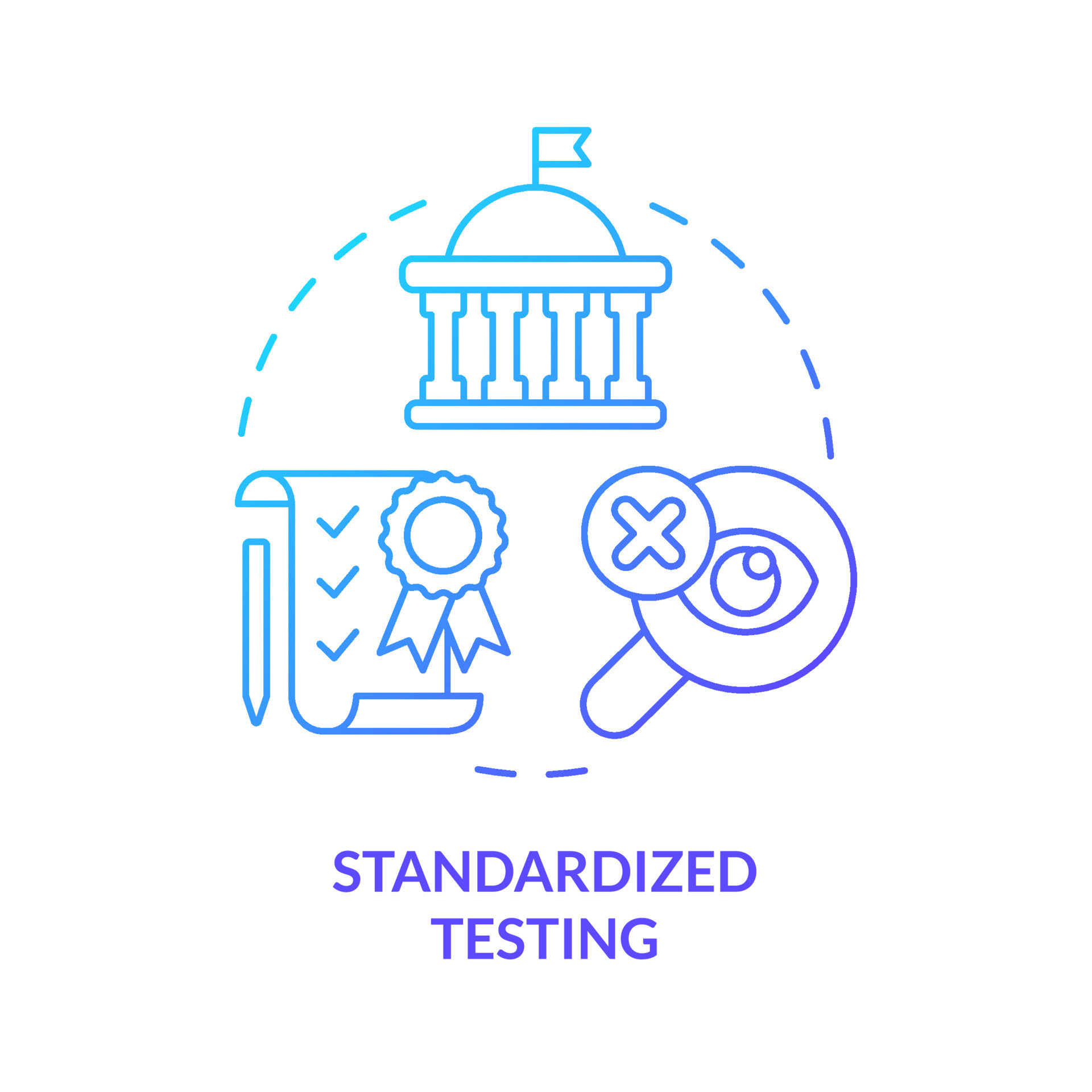 Standardized Testing Blue Gradient Concept Icon Administrated Exams