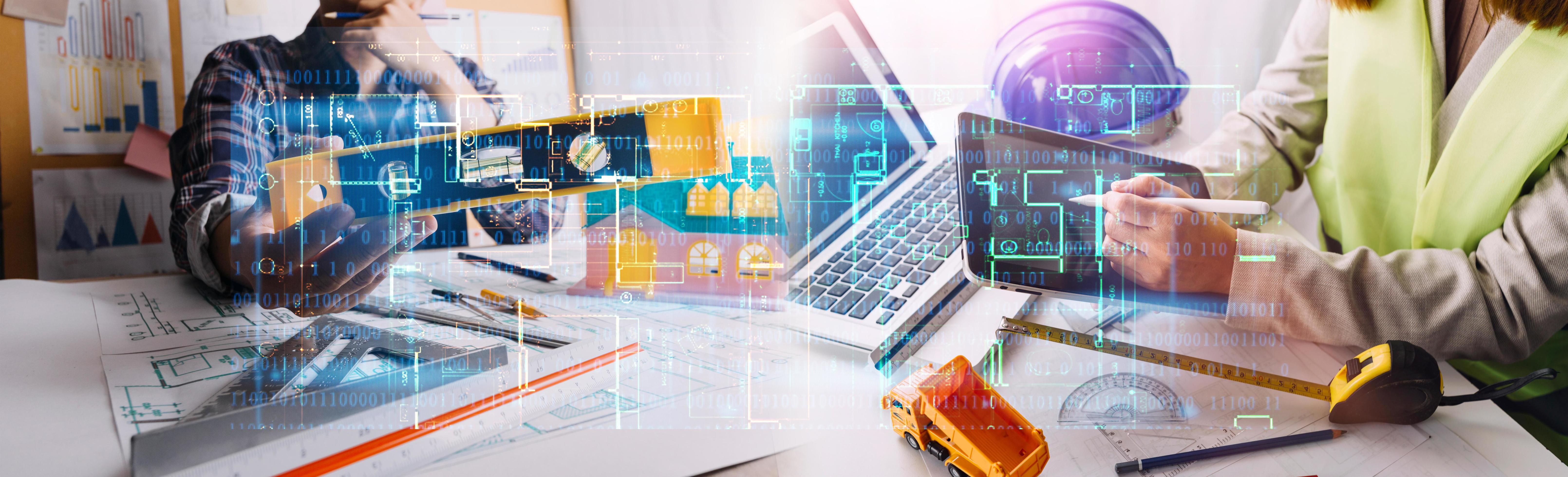 Scene of industrial engineers discussion, Construction architect with ...