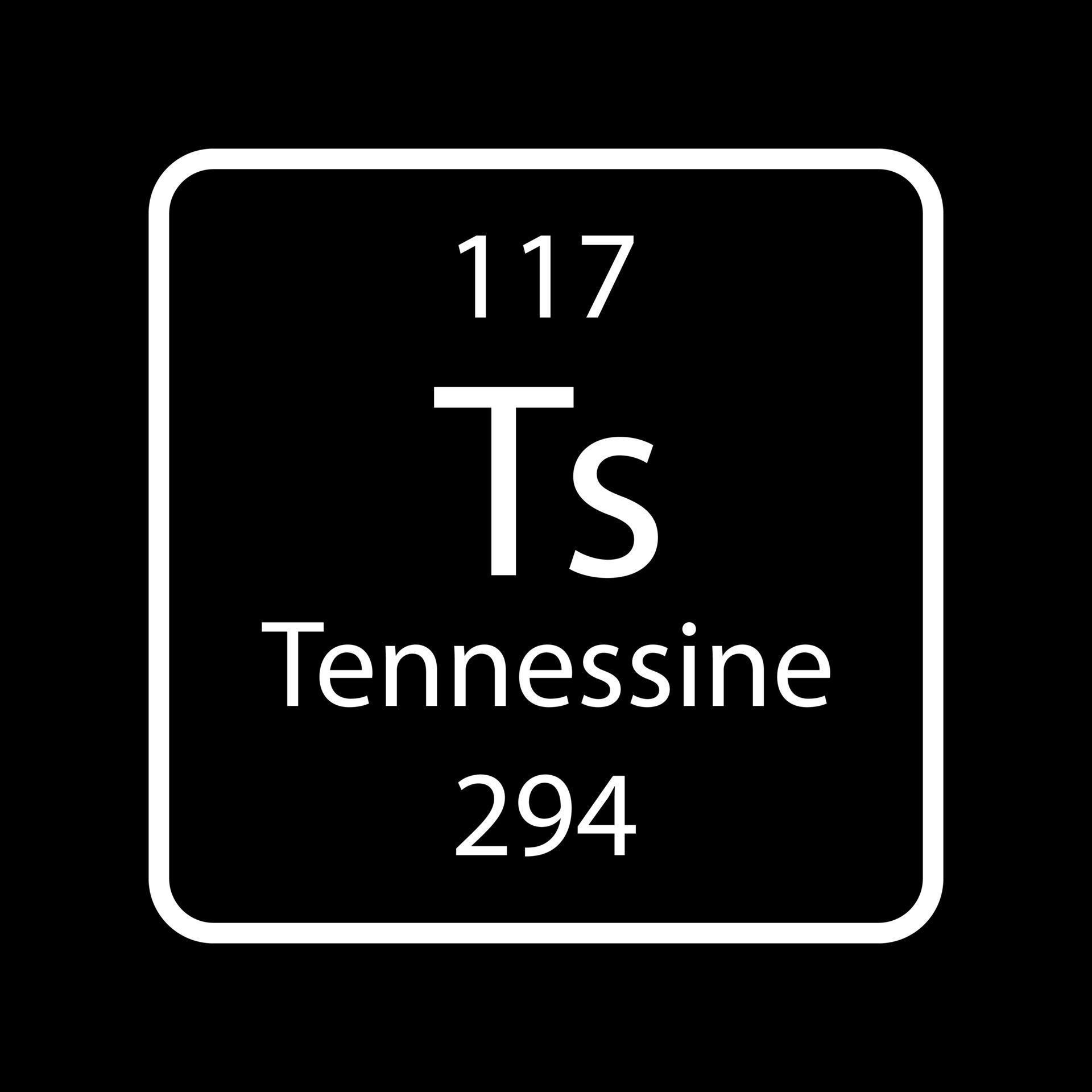 Tennessine symbol. Chemical element of the periodic table. Vector illustration. 12578693 Vector ...