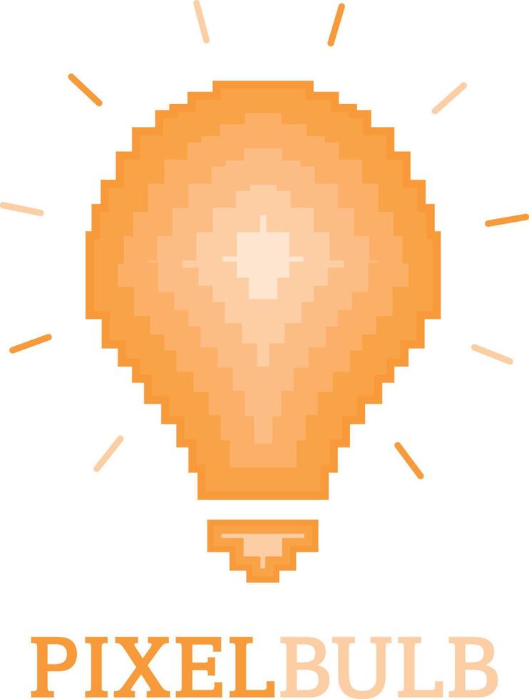 Modern Tech Bulb logo designs concept. Pixel Technology Bulb Idea logo template. 12578936 Vector ...