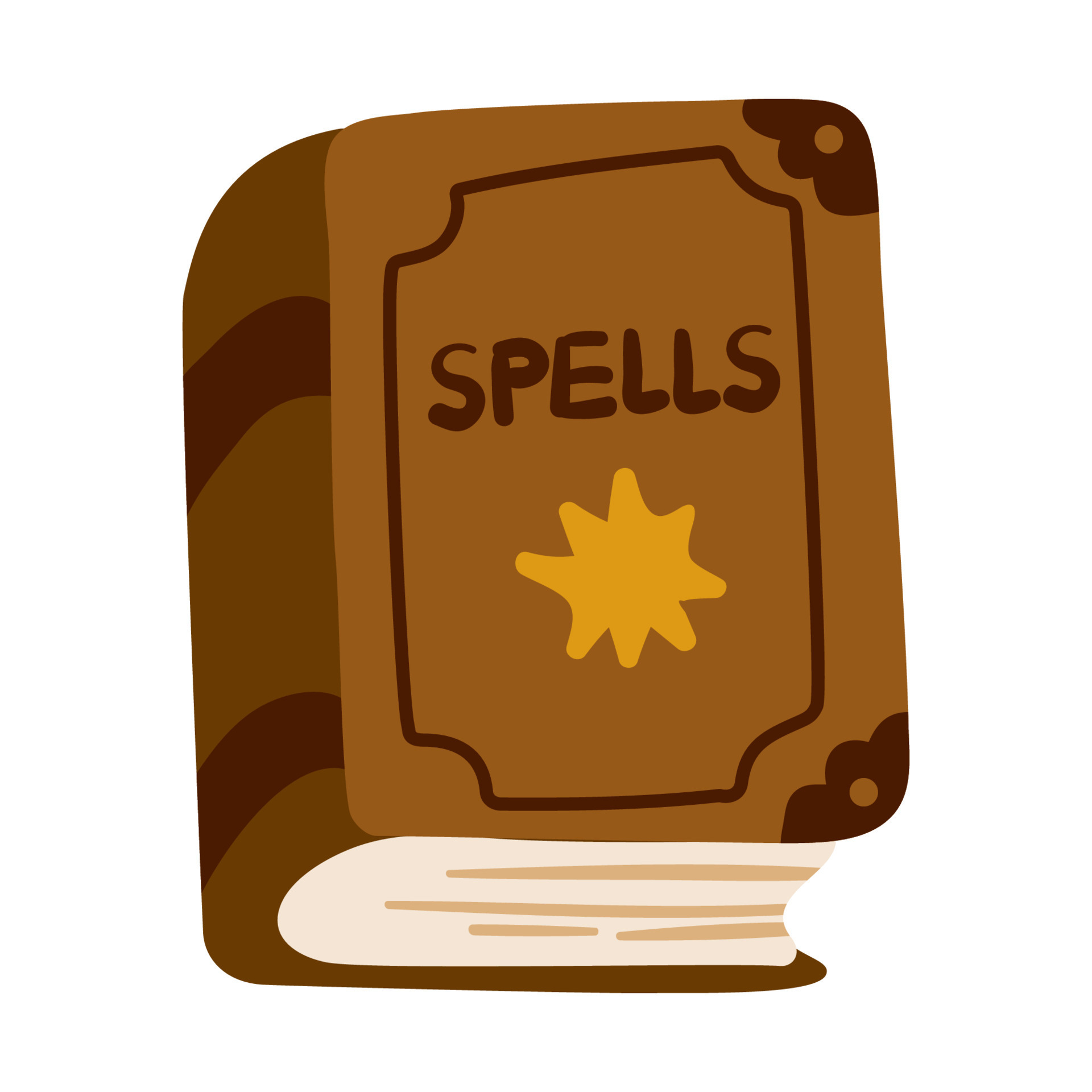 Book Of Witch Spells Divination Predictions Magic Book Vector Illustration Occult Objects For