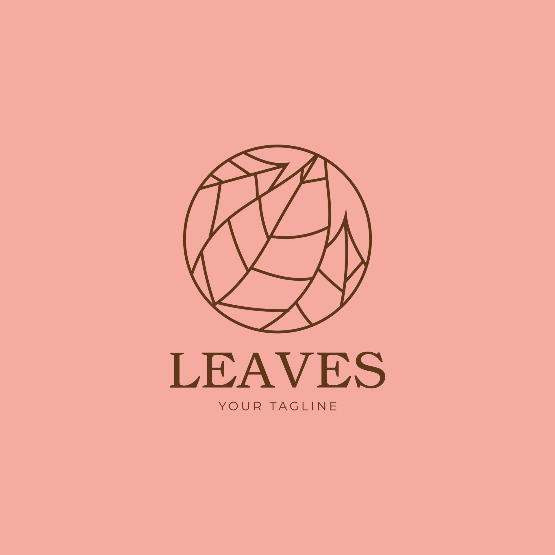 Simple Line Monogram Rounded Leaves Logo Design Template 12579998 Vector Art at Vecteezy