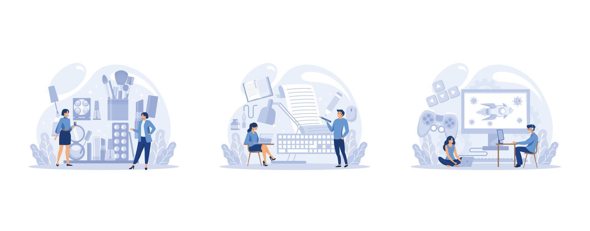 It Profession Set Programmer Write Software And Create Code For Computer Coding Script For 4134