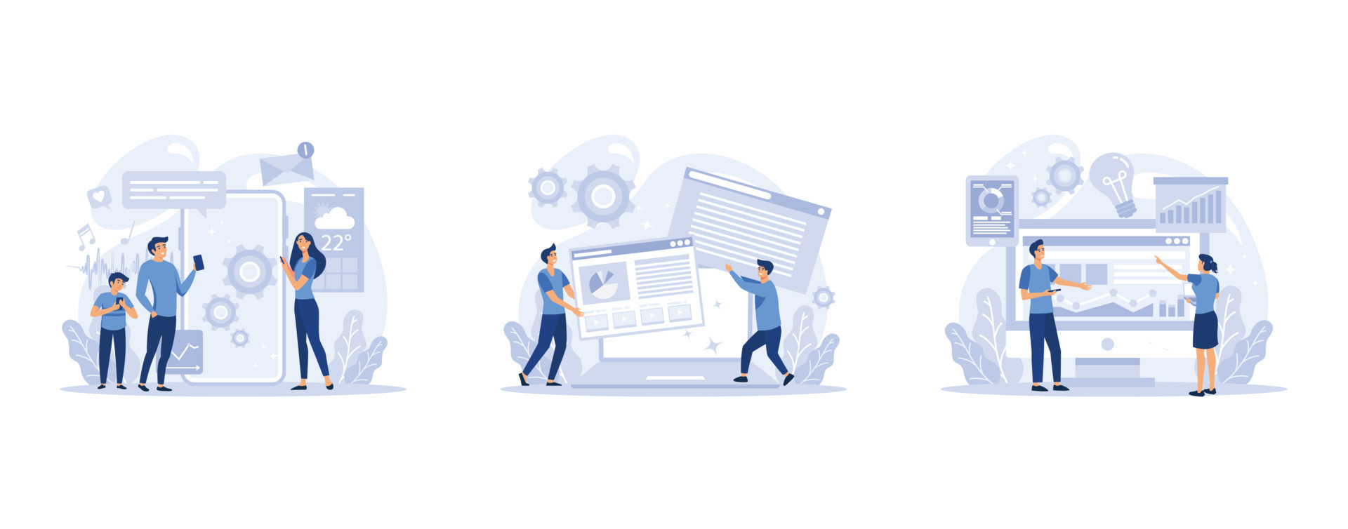 It Profession Set Programmer Write Software And Create Code For Computer Coding Script For
