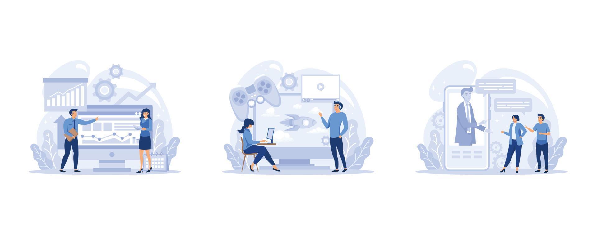 It Profession Set Programmer Write Software And Create Code For Computer Coding Script For