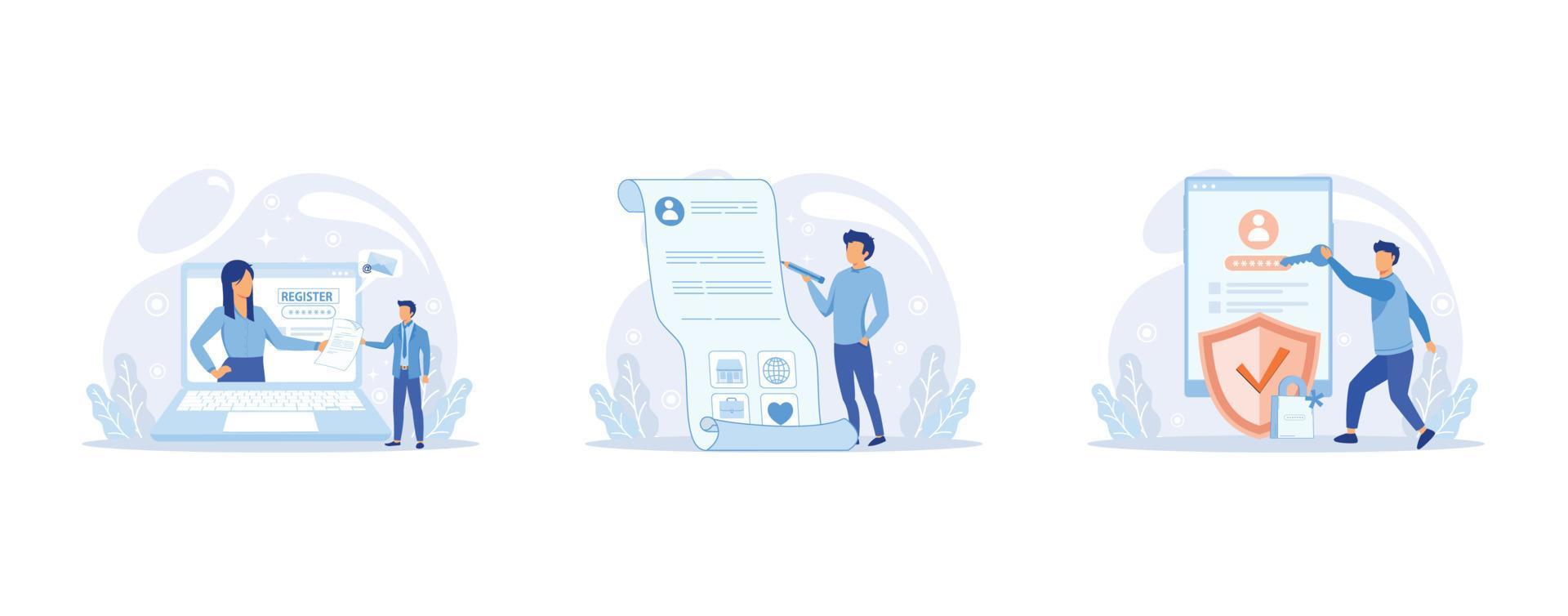 Registration Or Sign Up User Interface People Using Secure Login And Password For Authorization