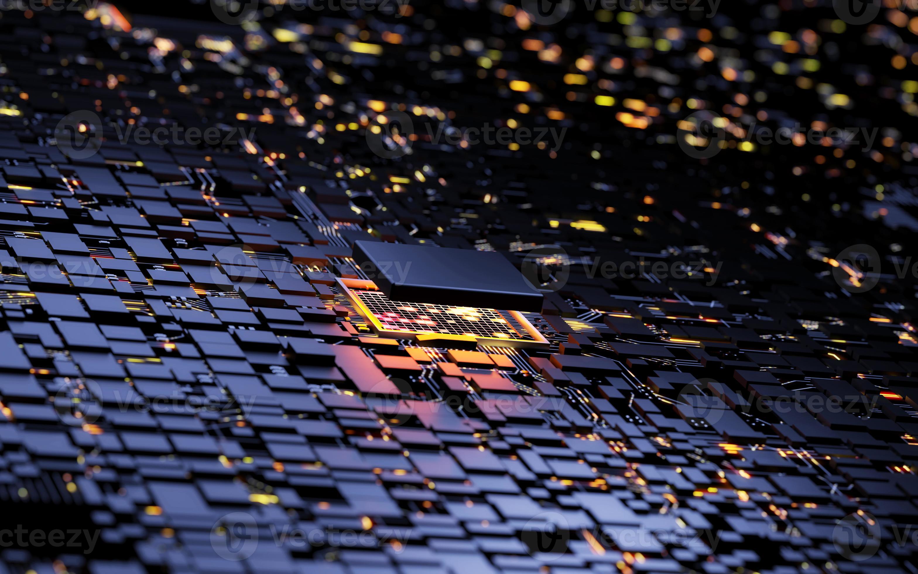 3D rendering microprocessor CPU chipset central processor unit on the ...