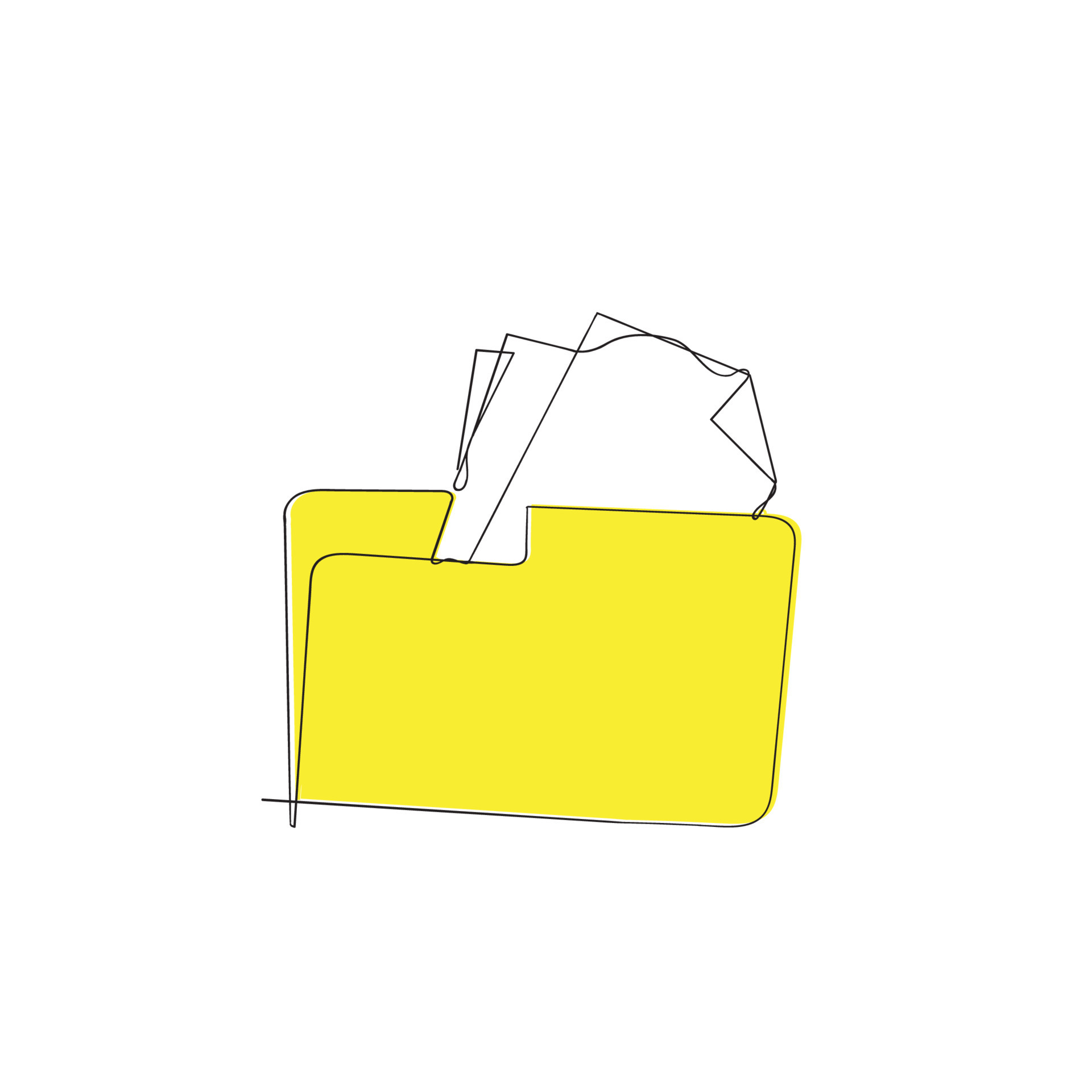 Continuous Line Drawing File Folder Illustration Vector 12595378 Vector