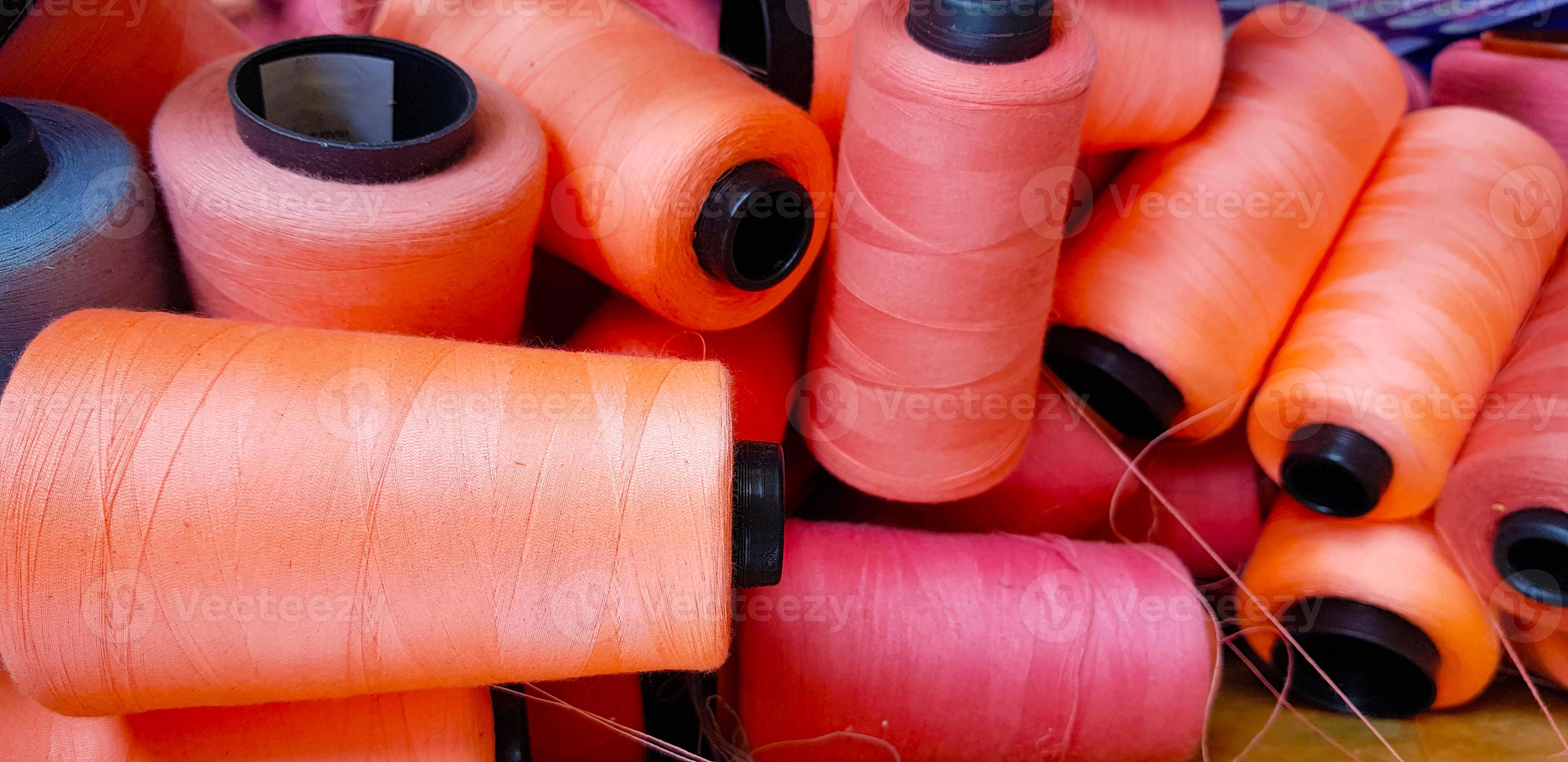 Colorful Yarn On Spool Yarn On Tube Cotton Wool Linen Thread Orange