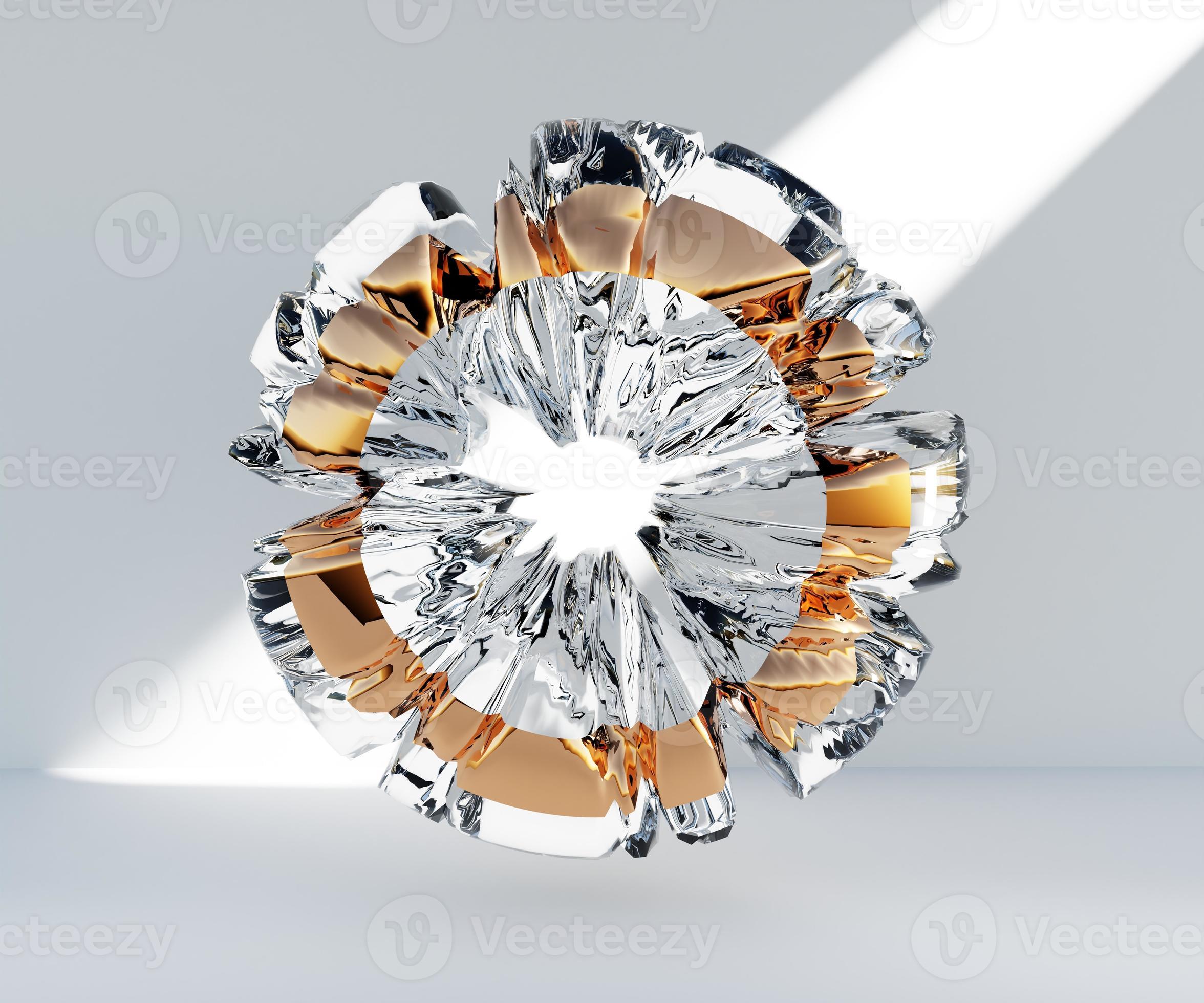 3d Render Abstract Geometric Torus Shape Cracked Surface With Hole Split Object Isolated On