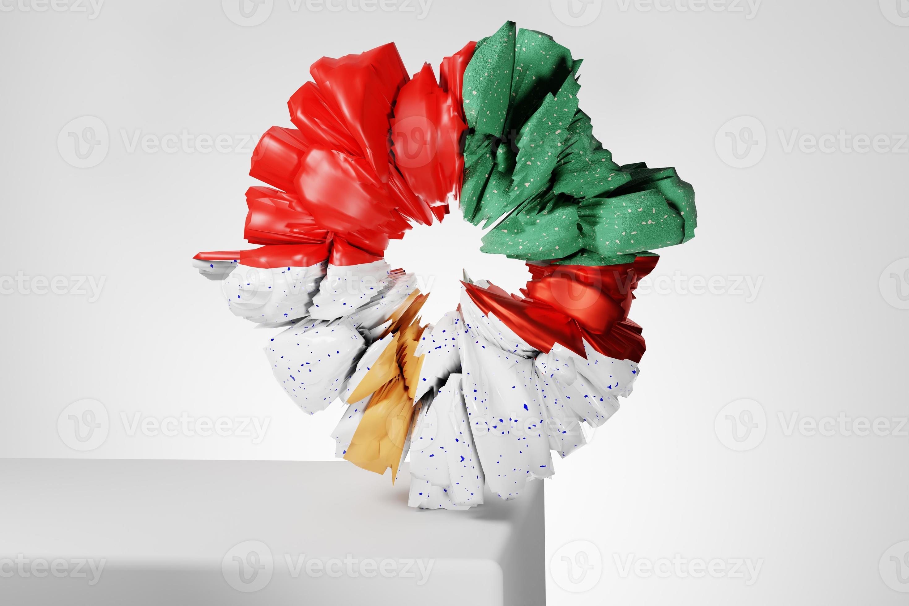 3d Render Abstract Geometric Torus Shape Cracked Surface With Hole Split Object Isolated On