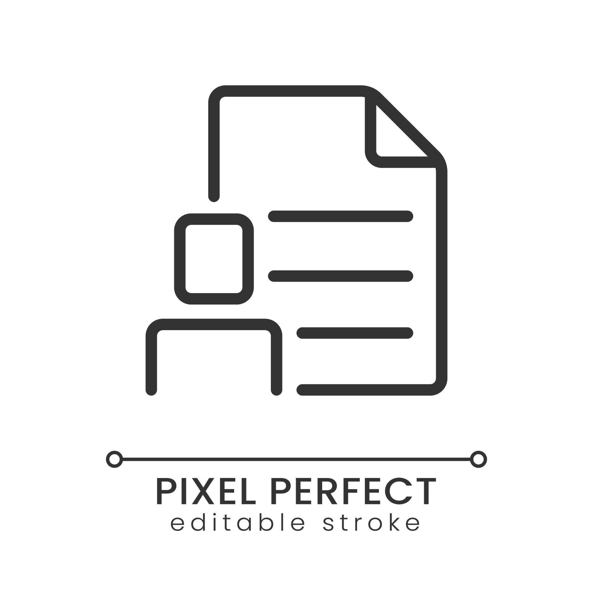 Employee Information Pixel Perfect Linear Icon Personal Profile Worker Data Safety Thin Line