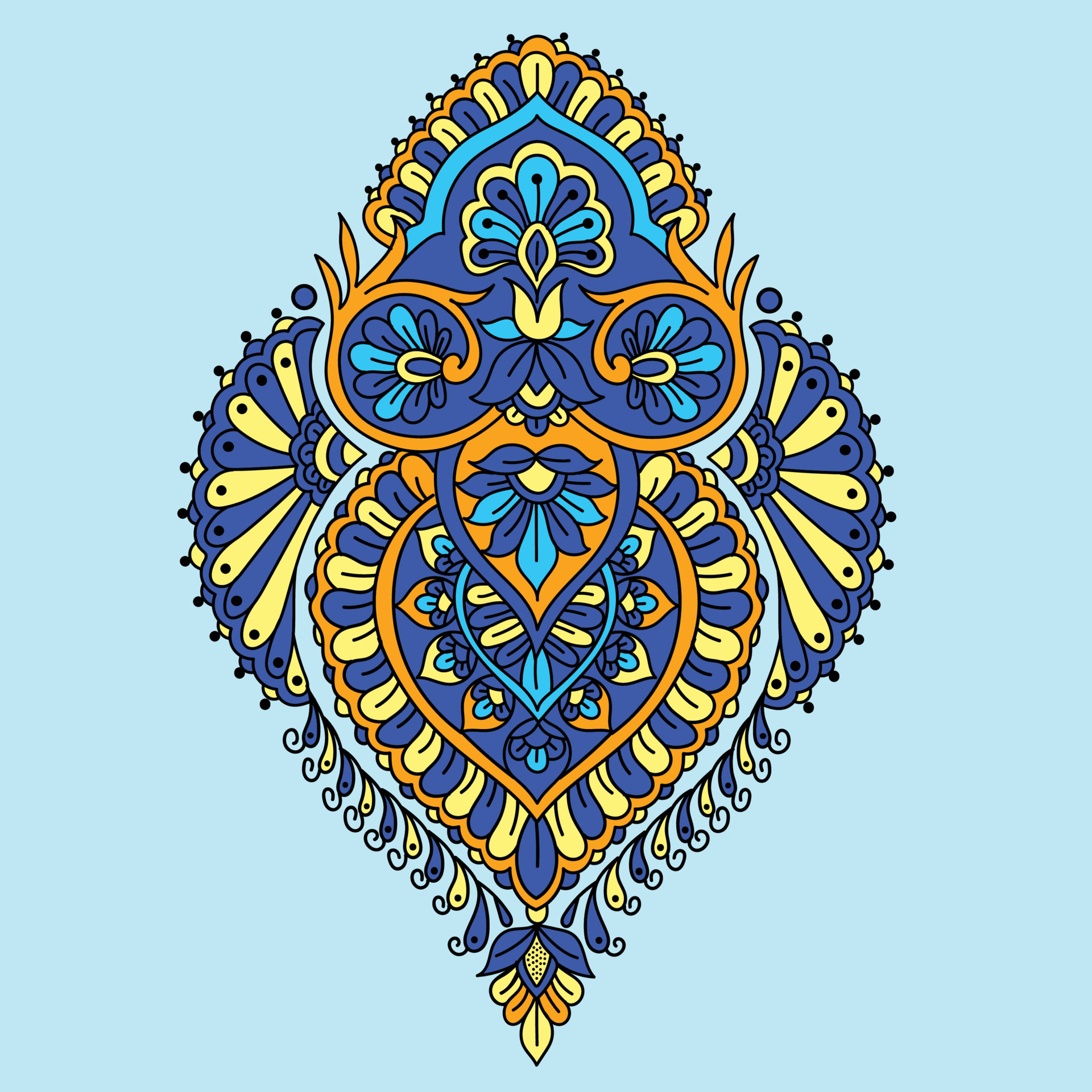 Traditional Indian Paisley Design 12605309 Vector Art At Vecteezy