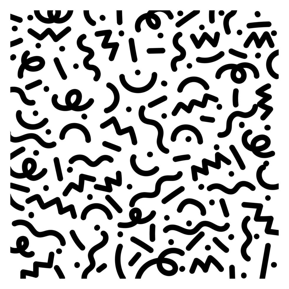 Black And White Abstract Wavy Lines Rounded Circular Irregular Shapes