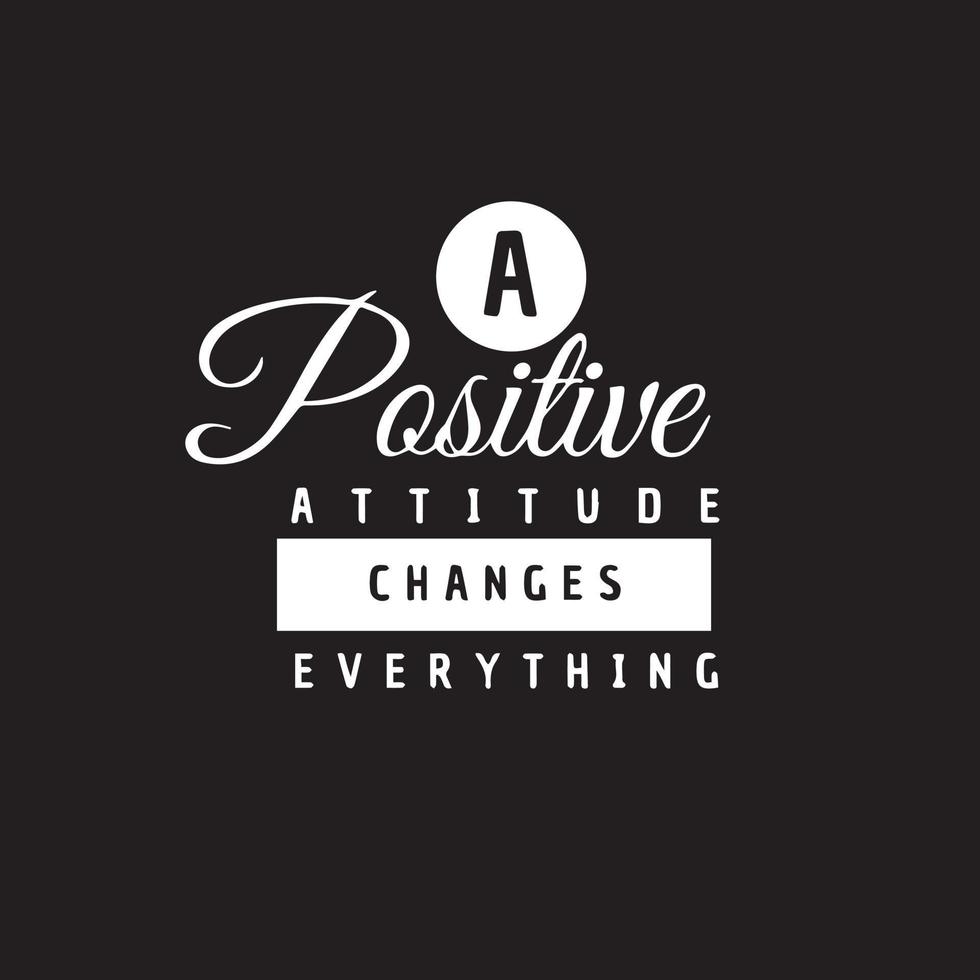 Inspirational quote on black background. A positive attitude changes ... Inspirational quote on black background. A positive attitude changes ...