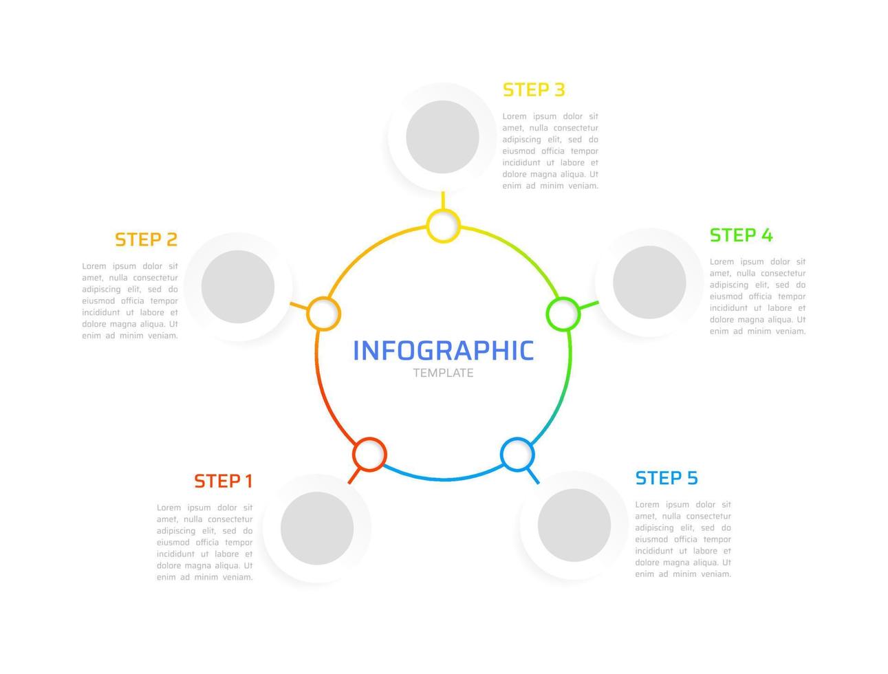 Circular Diagram Infographic Chart Design Template Abstract Infochart With Editable Contour
