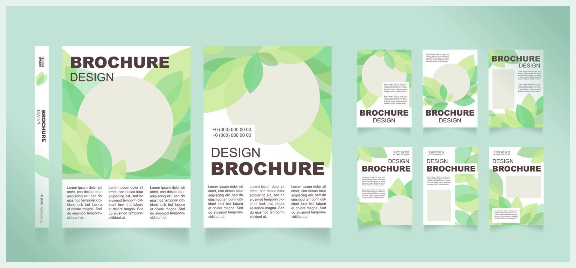 Gardening Hobby And Plant Caring Blank Brochure Design Template Set With Copy Space For Text