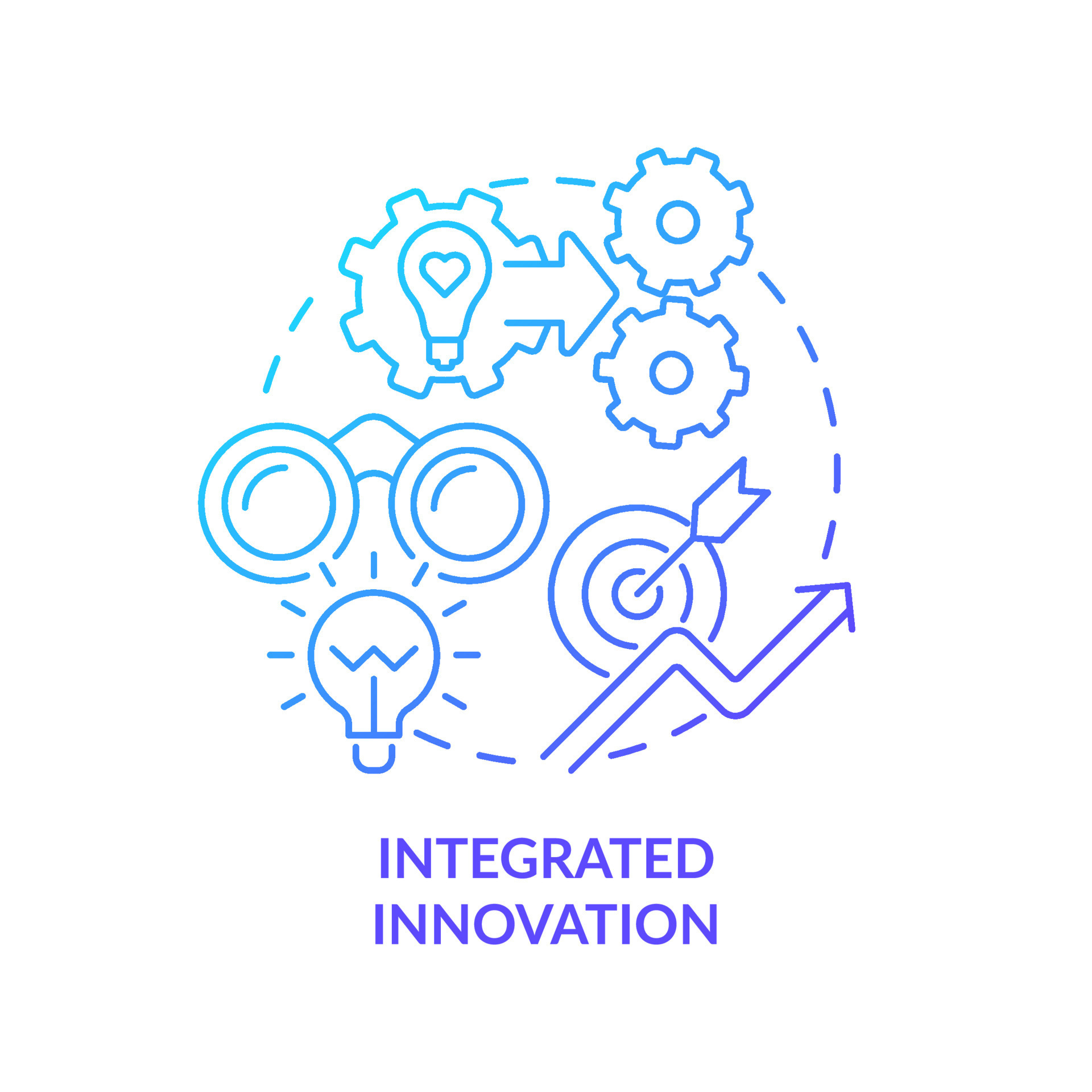 Integrated Innovation Blue Gradient Concept Icon Future Of Innovation
