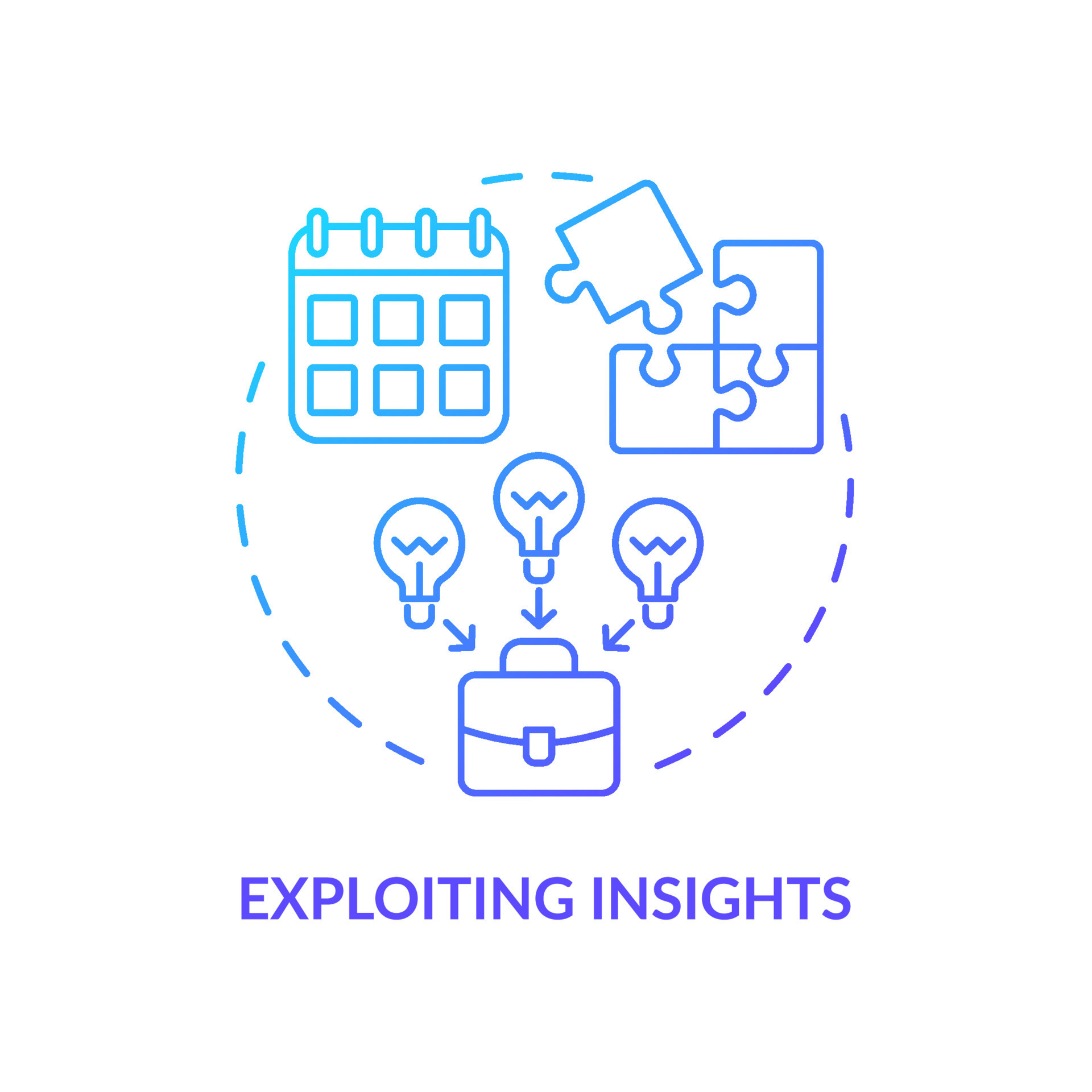 Exploiting Insights Blue Gradient Concept Icon Innovation Management Abstract Idea Thin Line