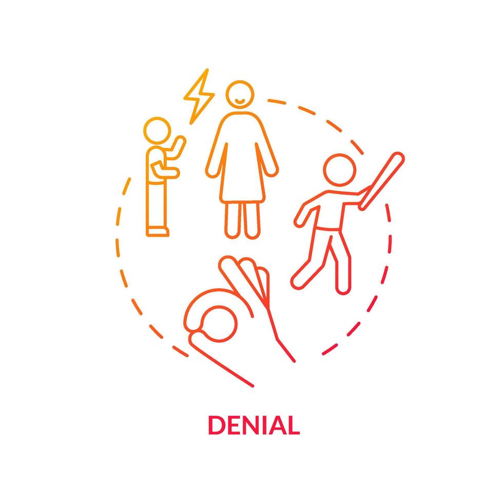 Denial Red Gradient Concept Icon Ignore Abusive Behavior Feature Of